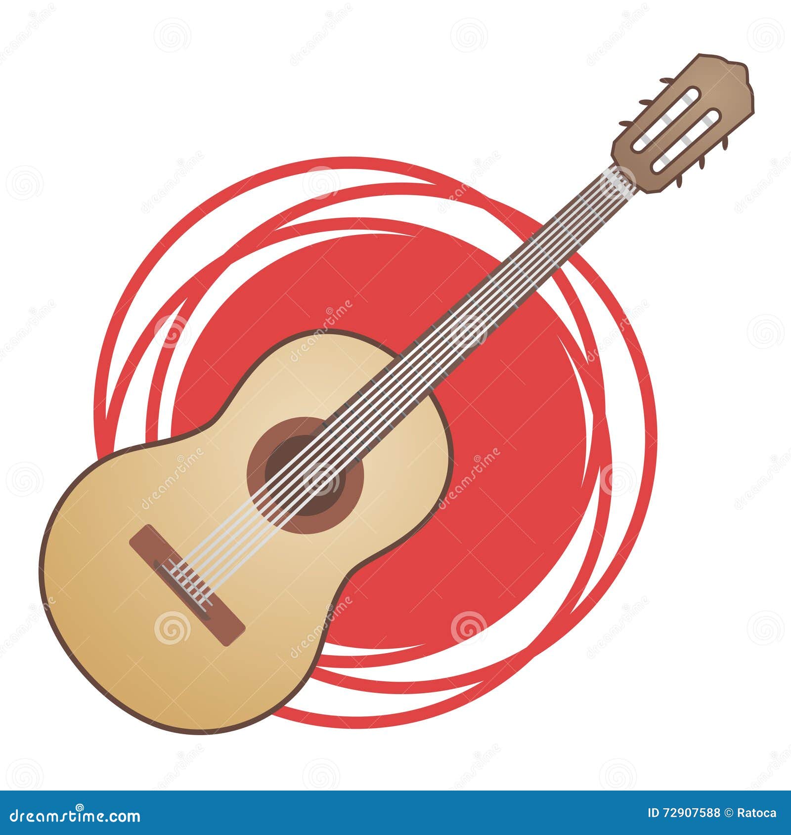 Classic spanish guitar stock vector. Illustration of creative - 72907588