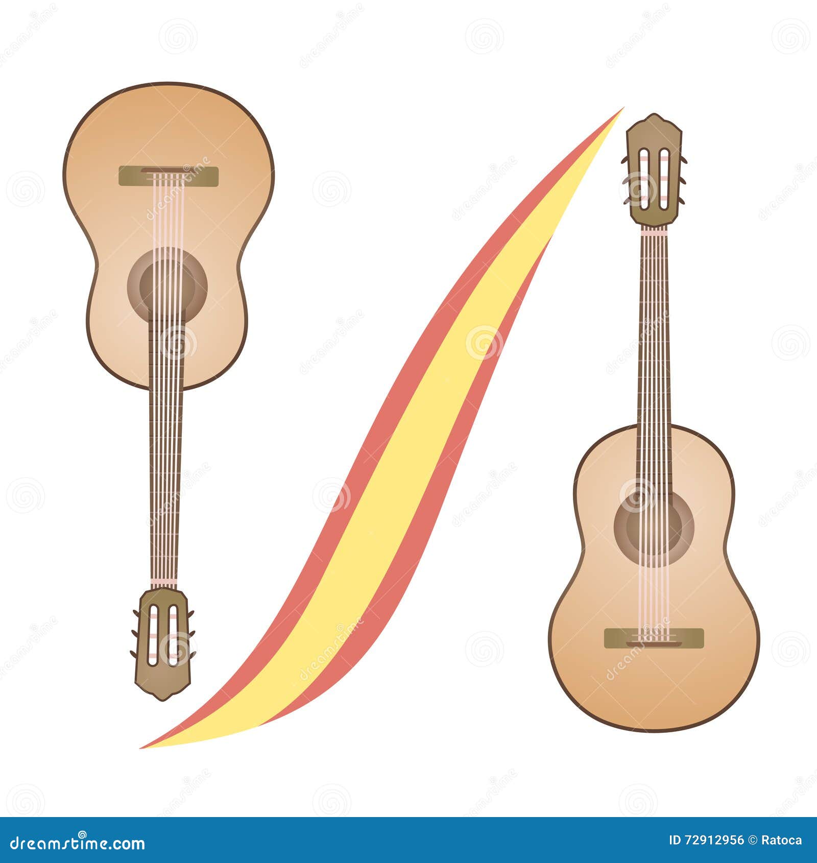 Classic spanish guitar stock vector. Illustration of flamenco - 72912956