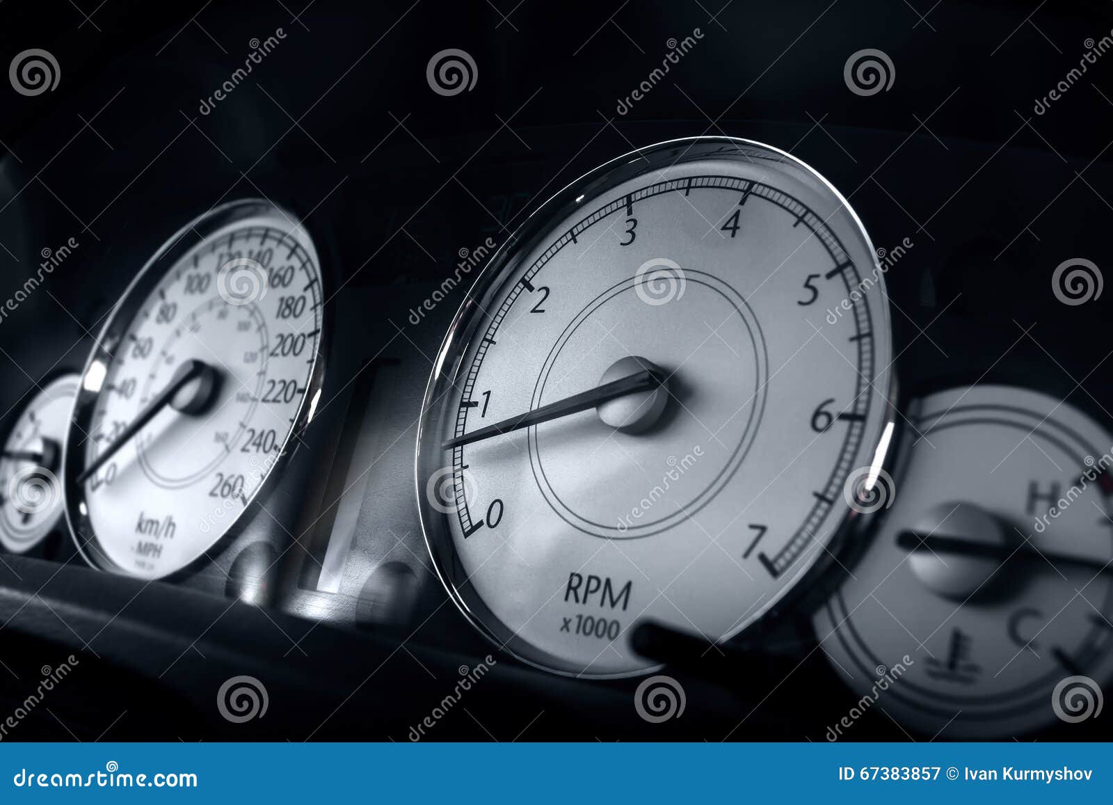 Classic Speedometer of Car, Close-up Photo Stock Image - Image of panel ...