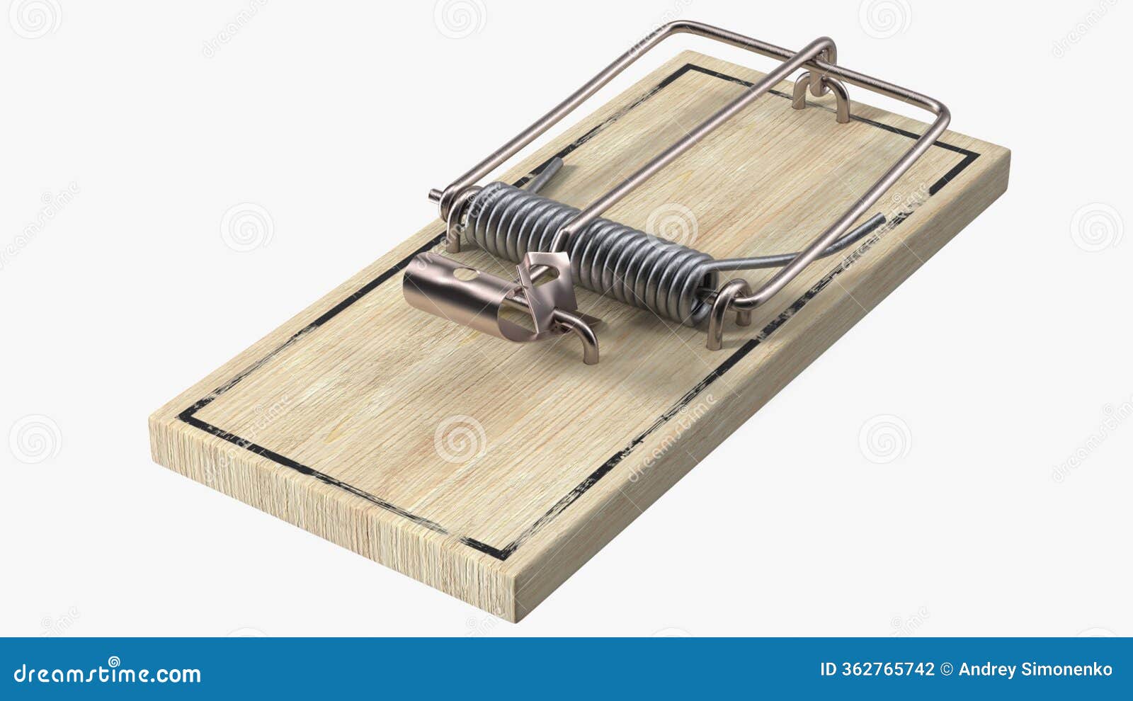 Classic Spring-Loaded Mouse Trap on Wooden Base Stock Photo - Image of ...