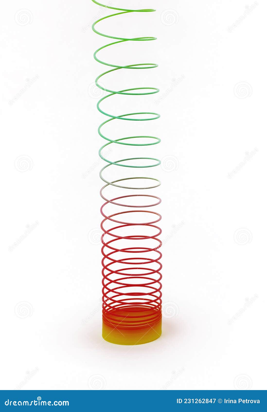 Classic Spring Toy Stretched Up on a White Background Editorial ...