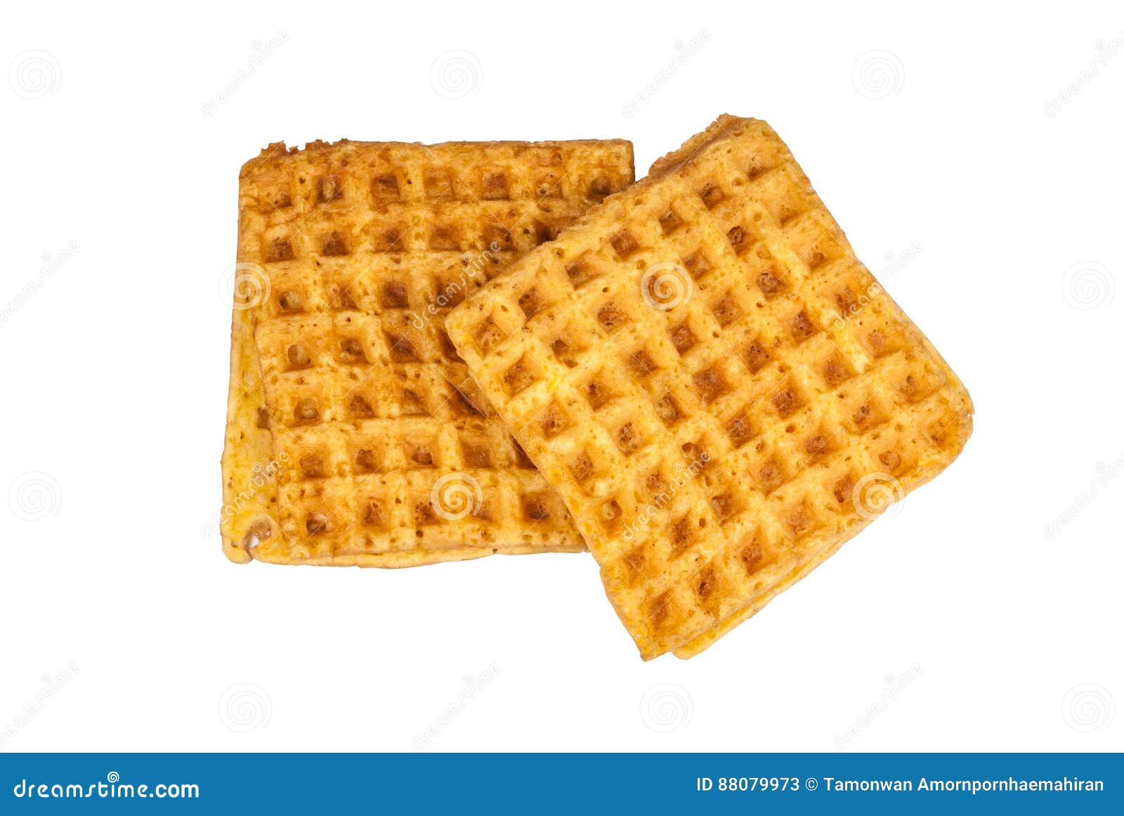 Classic Square Shaped of Thai Style Waffle on White Background ...