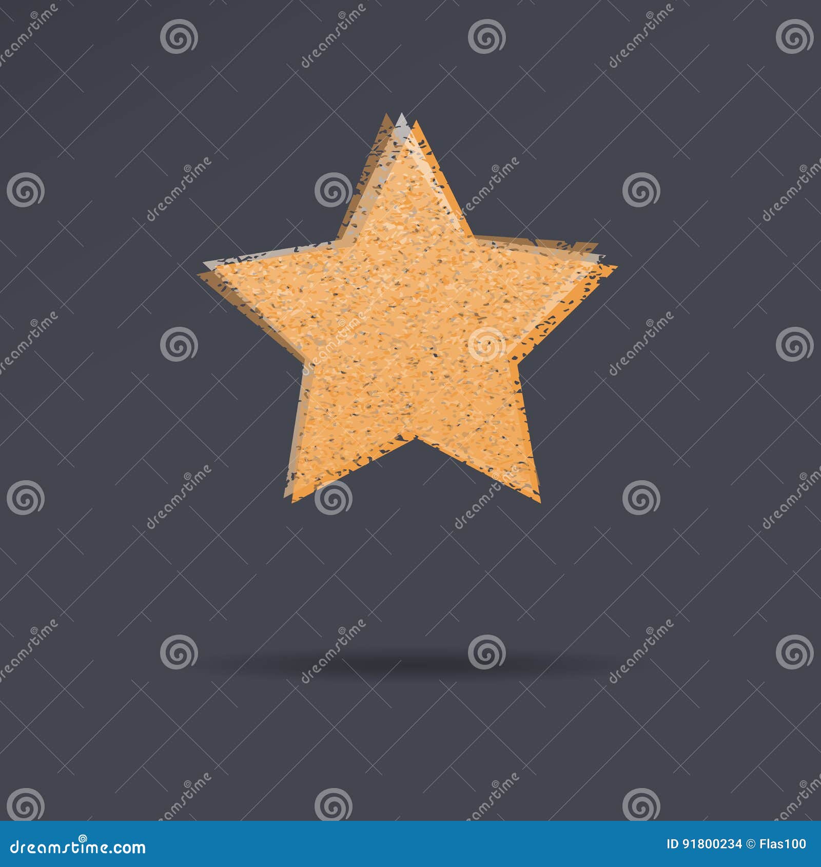 Classic Stacked Golden Stars Symbol with Shadow. Vector Icon Stock ...