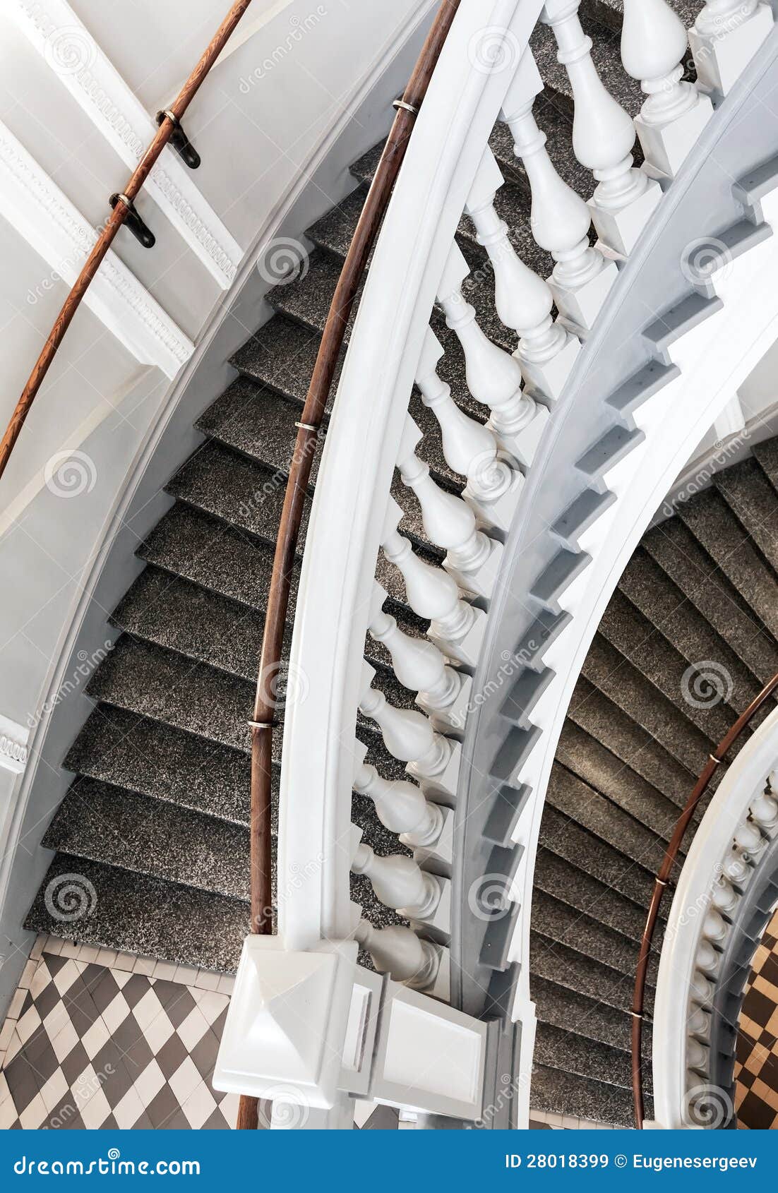 Classic Stairs with Balusters. Fragment Stock Image - Image of ...