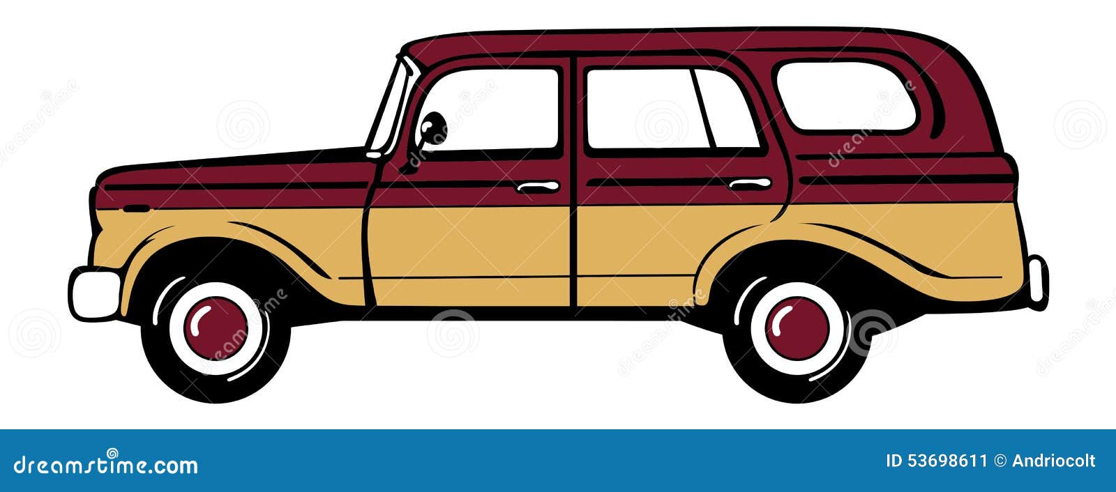 Retro Station Wagon. Vector Illustration | CartoonDealer.com #32109872