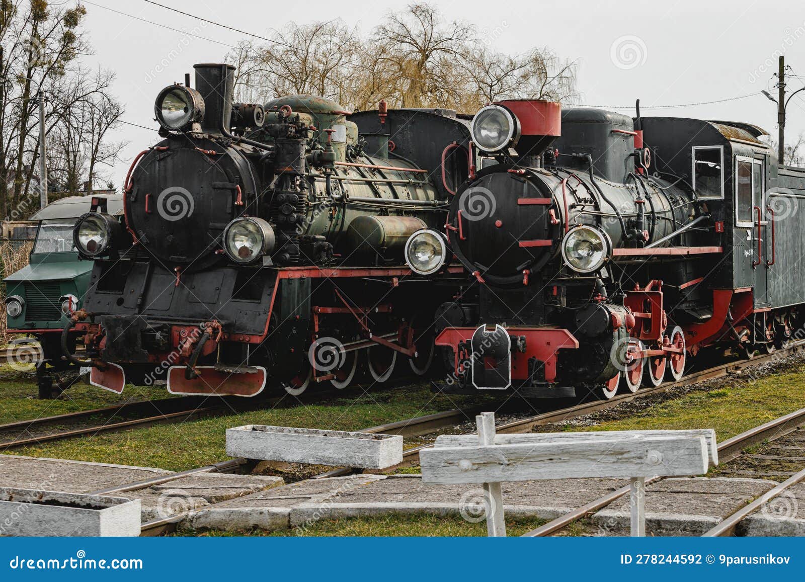 Classic Steam Engine at an Open-air Railway Yard. Editorial Photography ...