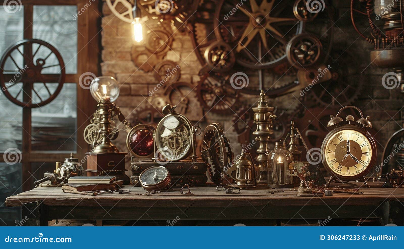 Classic Steampunk Background. Stock Image - Image of textile ...