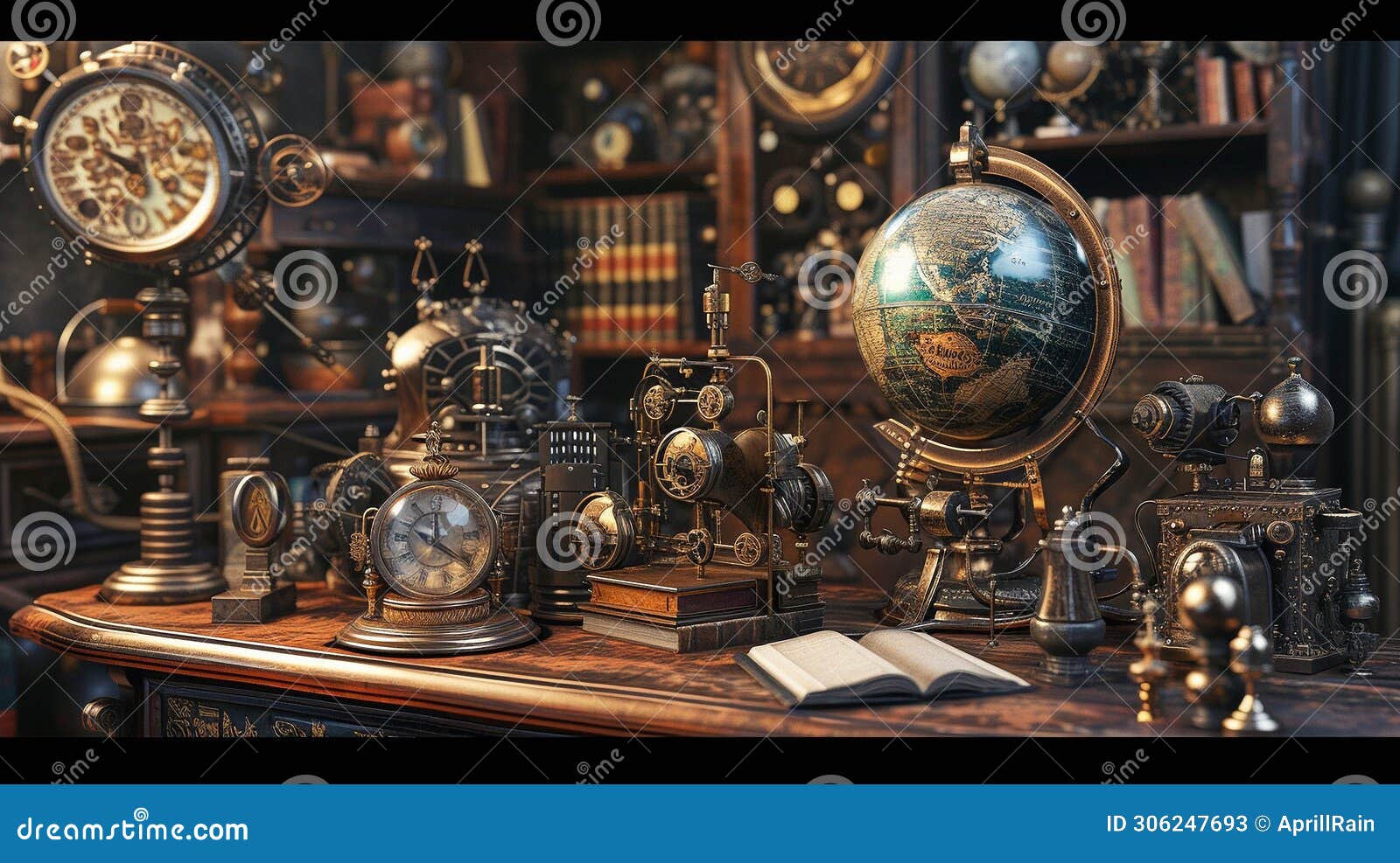 Classic Steampunk Background. Stock Image - Image of vintage, pattern ...