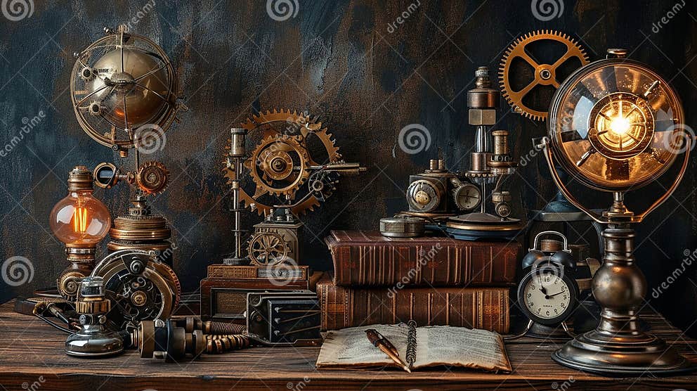 Classic Steampunk Background. Stock Photo - Image of abstract, isolated ...