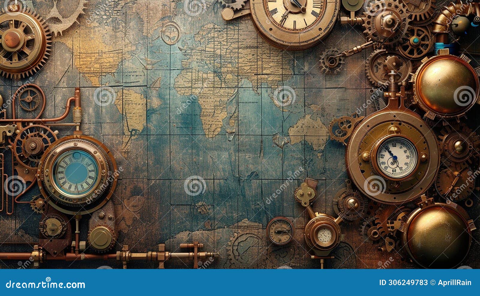 Classic Steampunk Background. Stock Image - Image of classic, gold ...