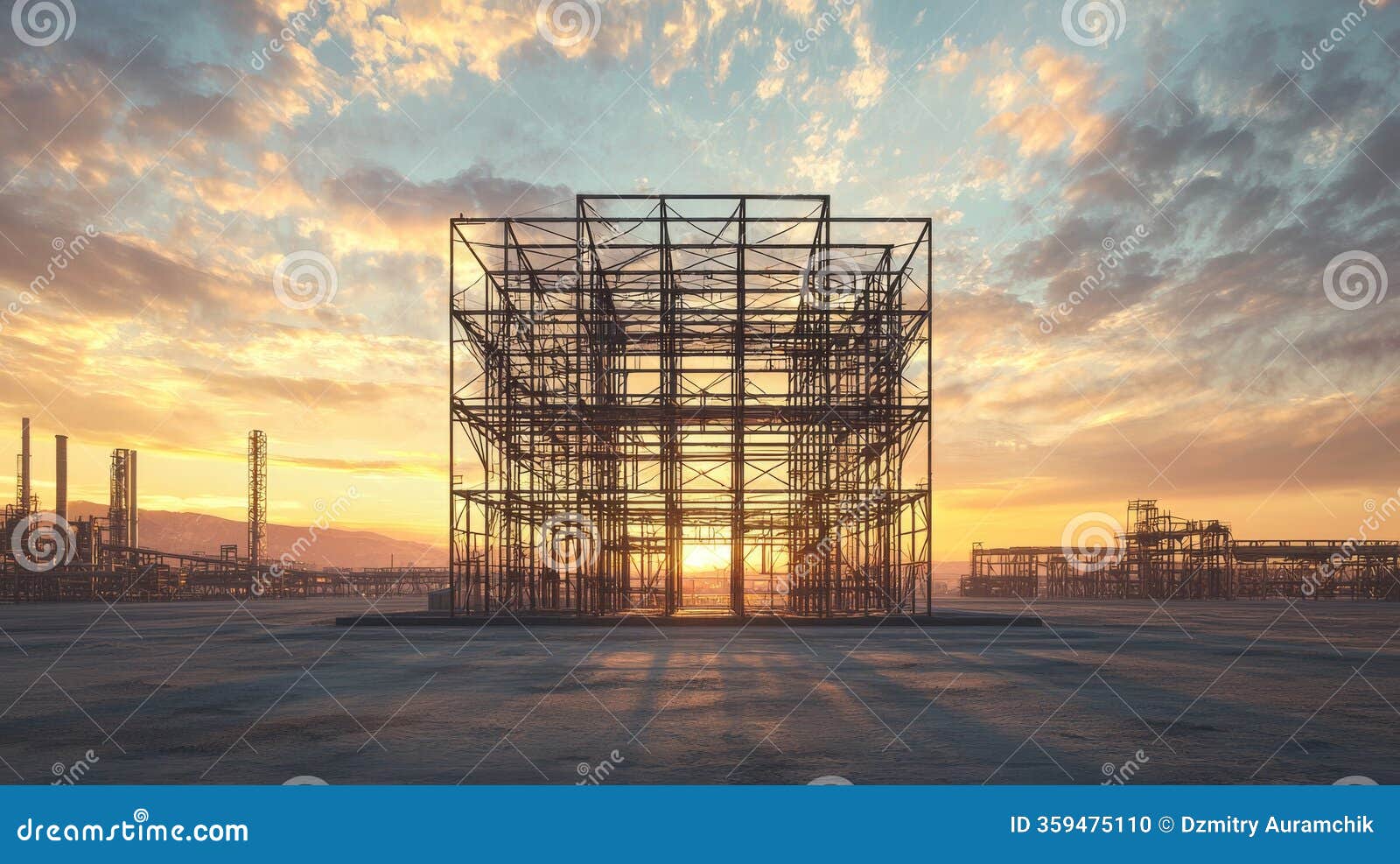 Classic Steel Truss Girder Framework: Industrial Column Structure ...