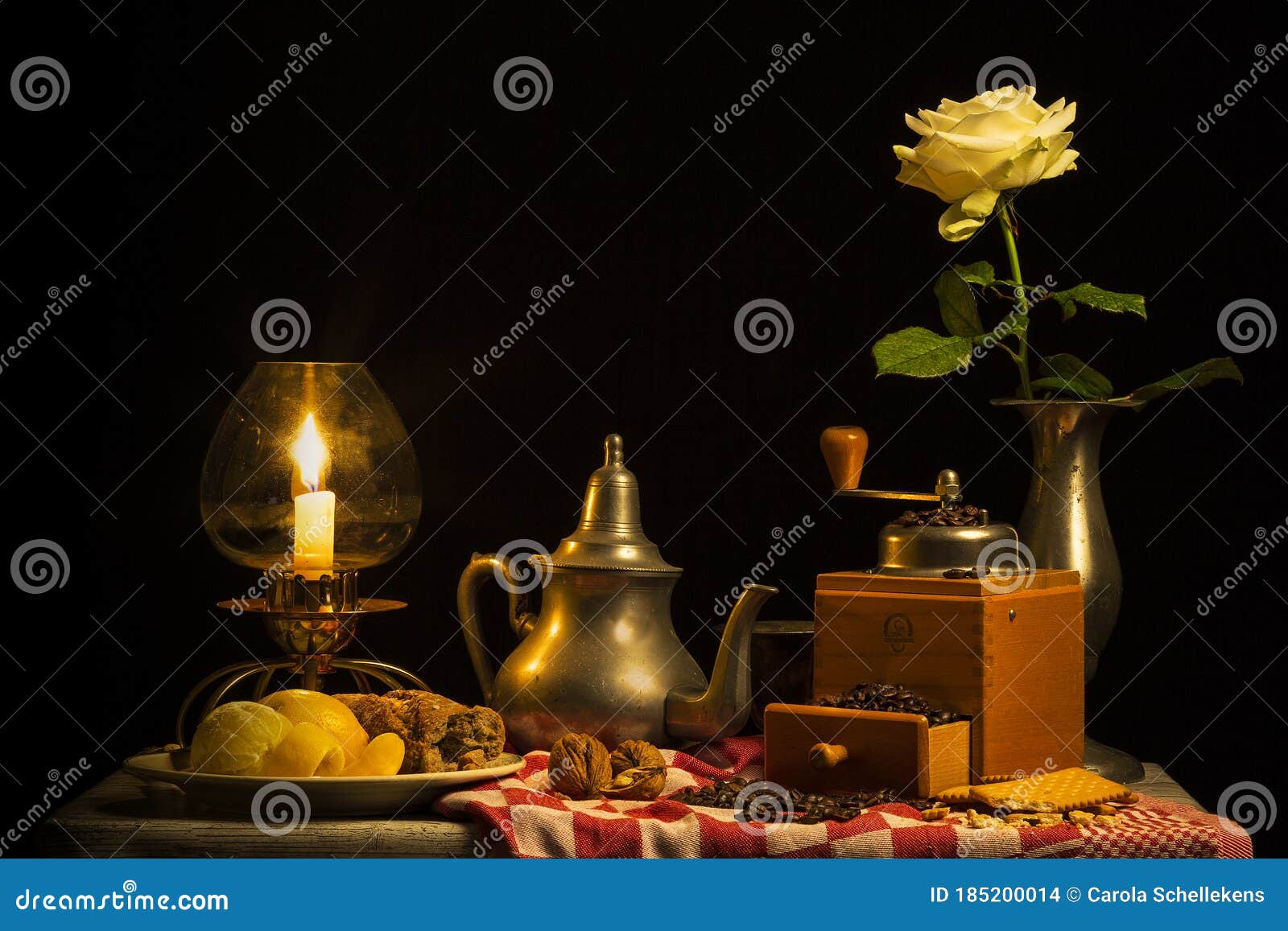A Classic Still Life in the Dutch Style Stock Photo - Image of dark ...
