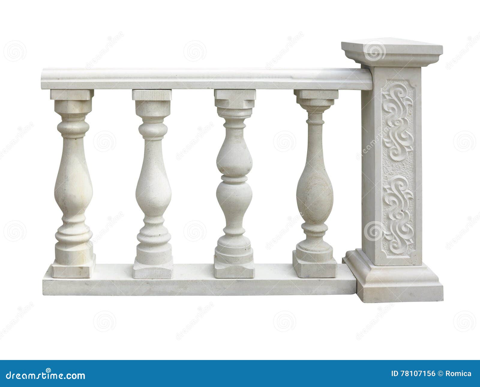 Stone Balustrade. Railing With Antique Pillars. Classic Architecture ...