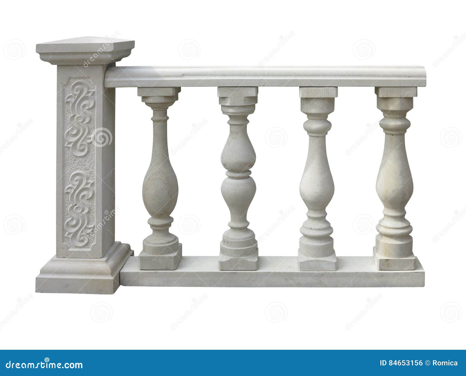 Stone Balustrade. Railing With Antique Pillars. Classic Architecture ...