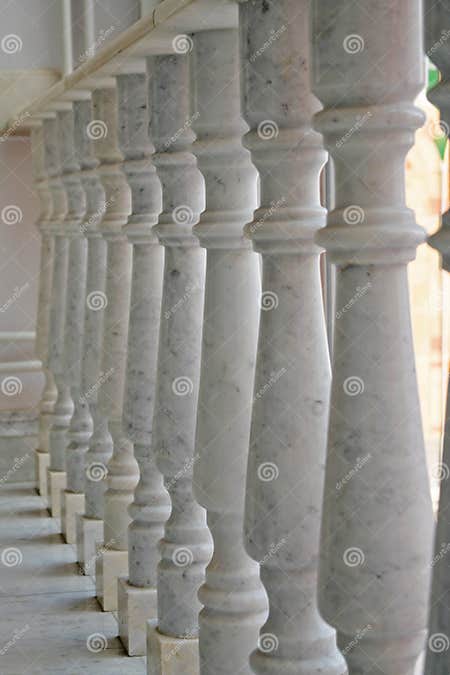Classic Stone Balustrade with Column. Stone Railings. Stock Image ...