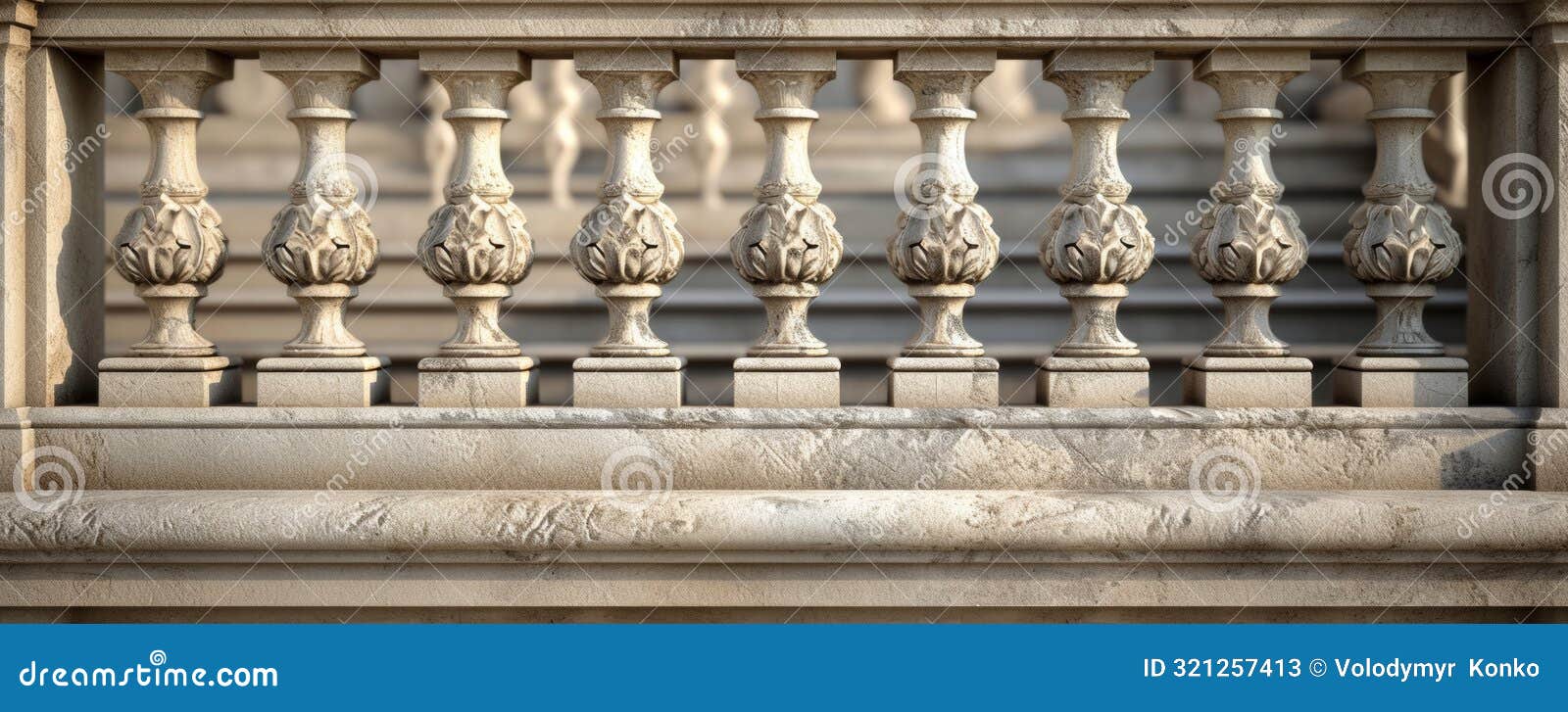 Classic Stone Balustrade Elements Close-up, Architectural Detail ...