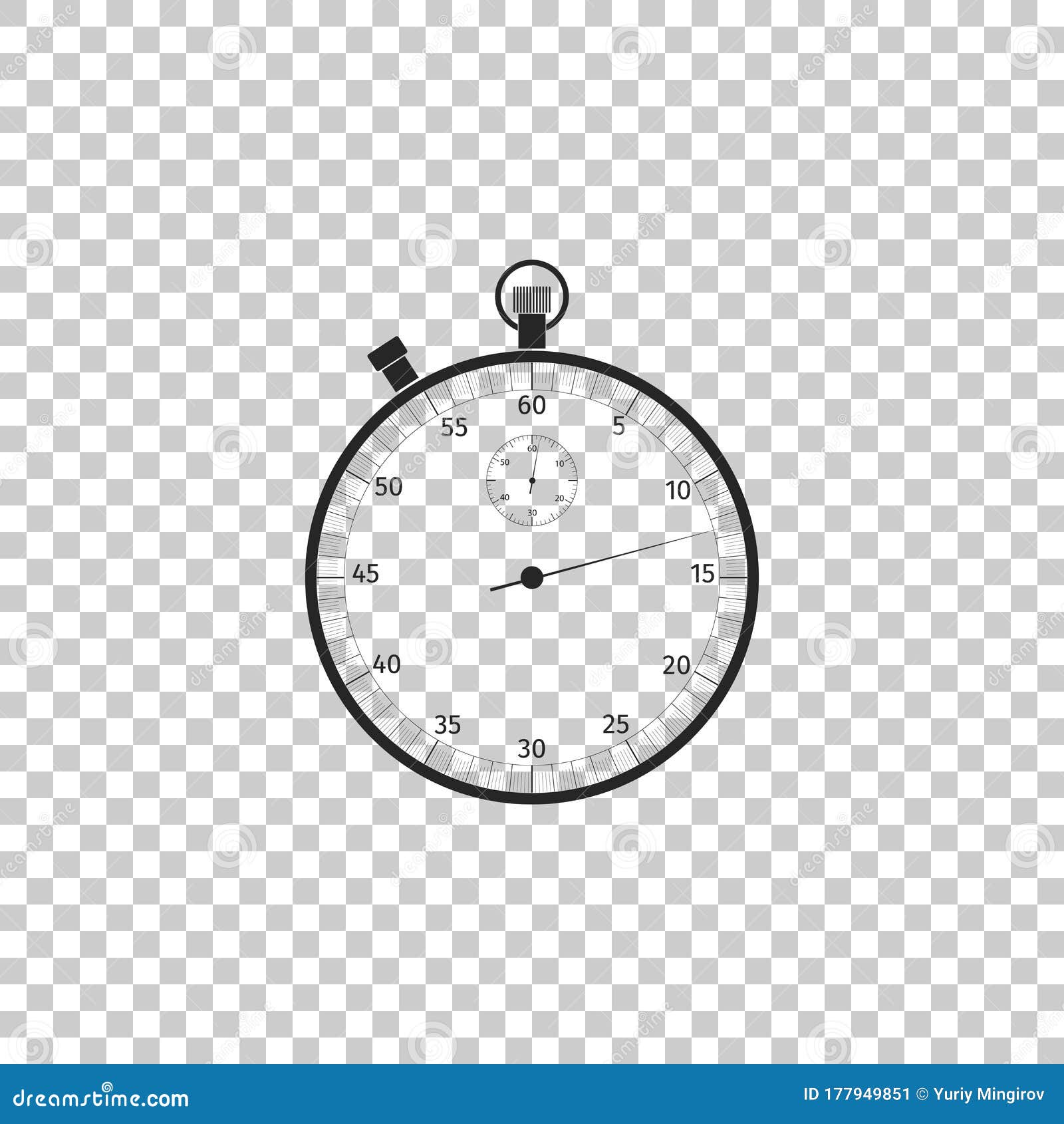 Classic Stopwatch Icon Isolated on Transparent Background. Timer Icon ...