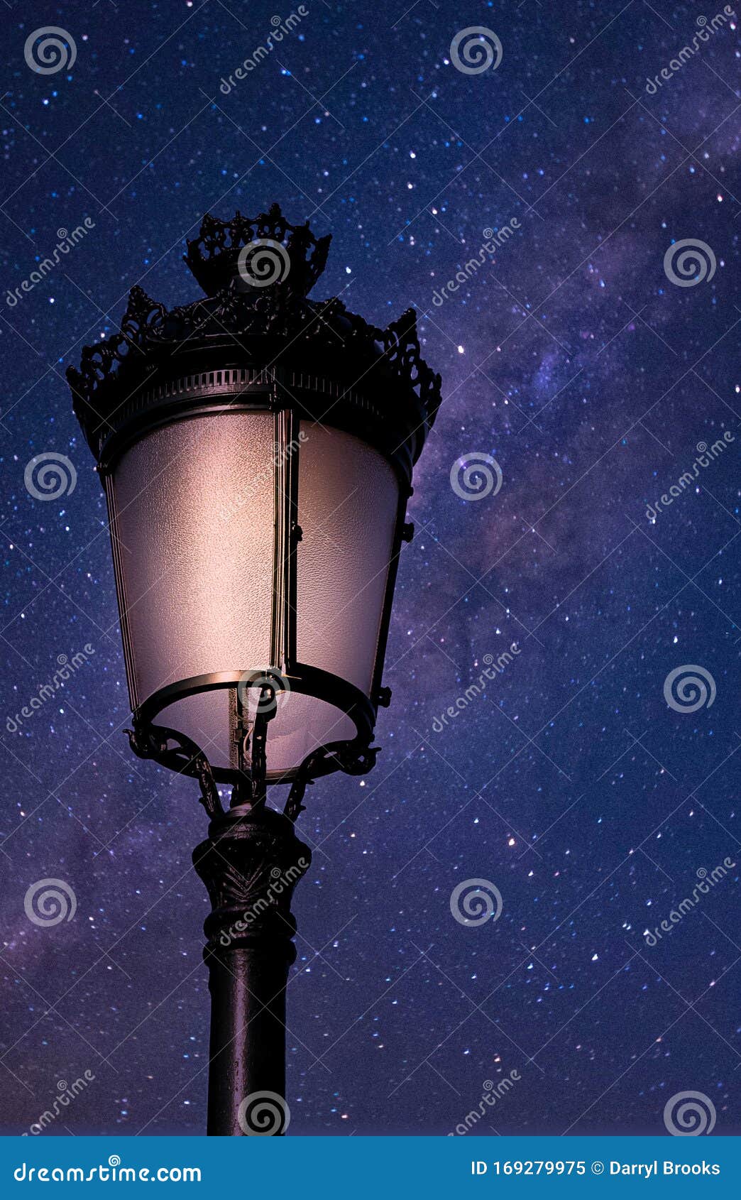 Classic Street Light on Stars Stock Image - Image of streetlight ...