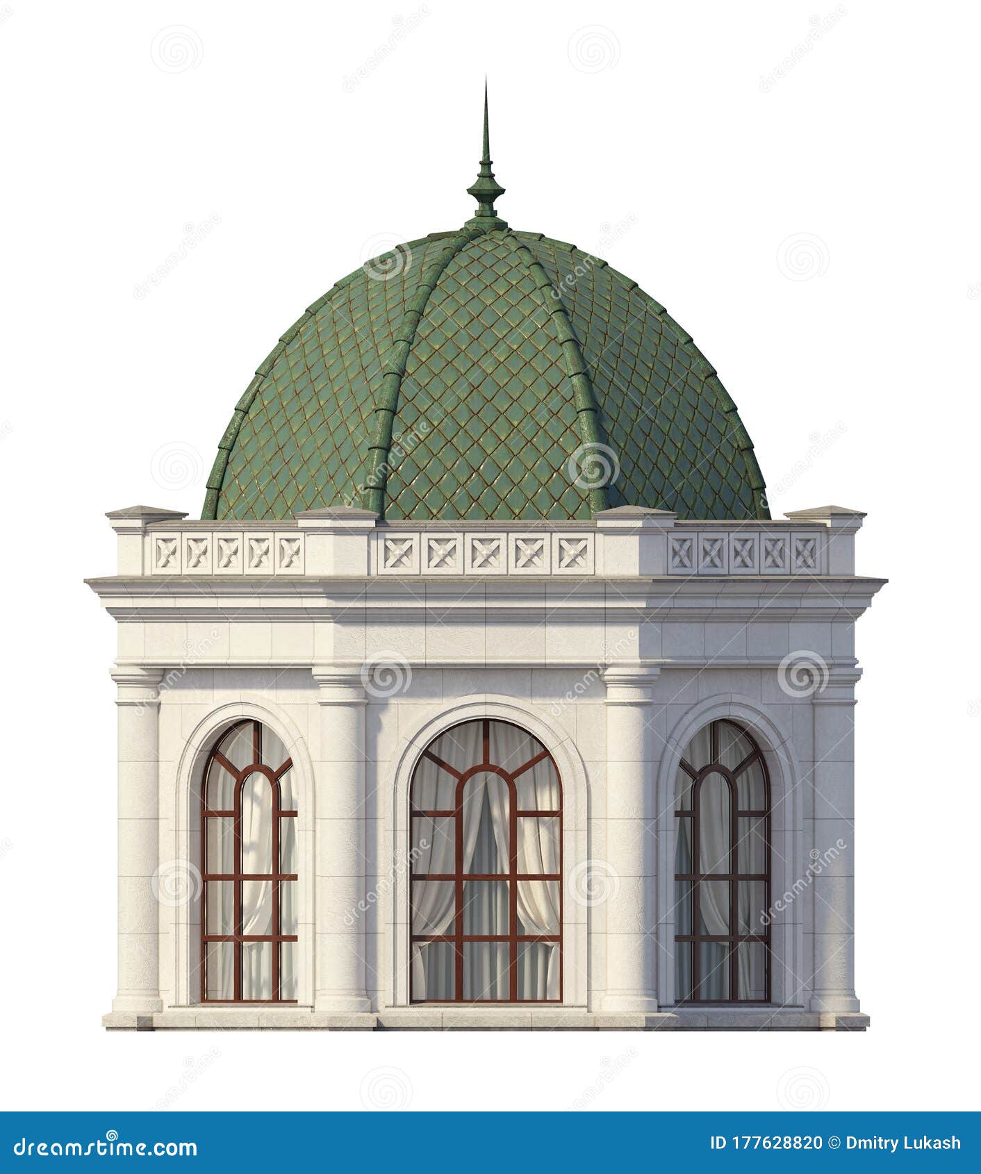 Classic Style Building Exterior. Architecture. Exterior. 3D Rendering ...