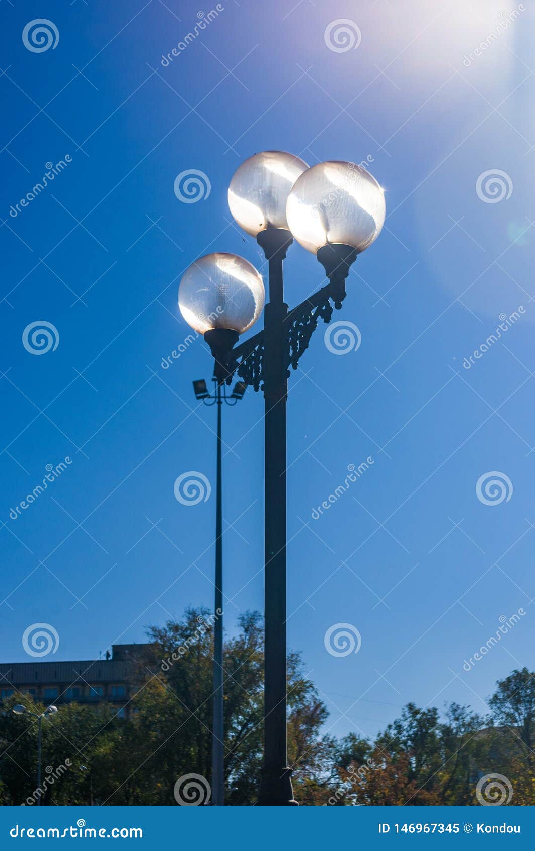 Classic Style City Lamppost at Sunset, Close Up Stock Image - Image of ...