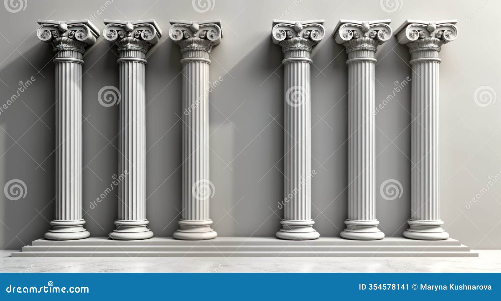Classic Style Columns in Row. Ancient Roman Marble Pillars. Decorative ...