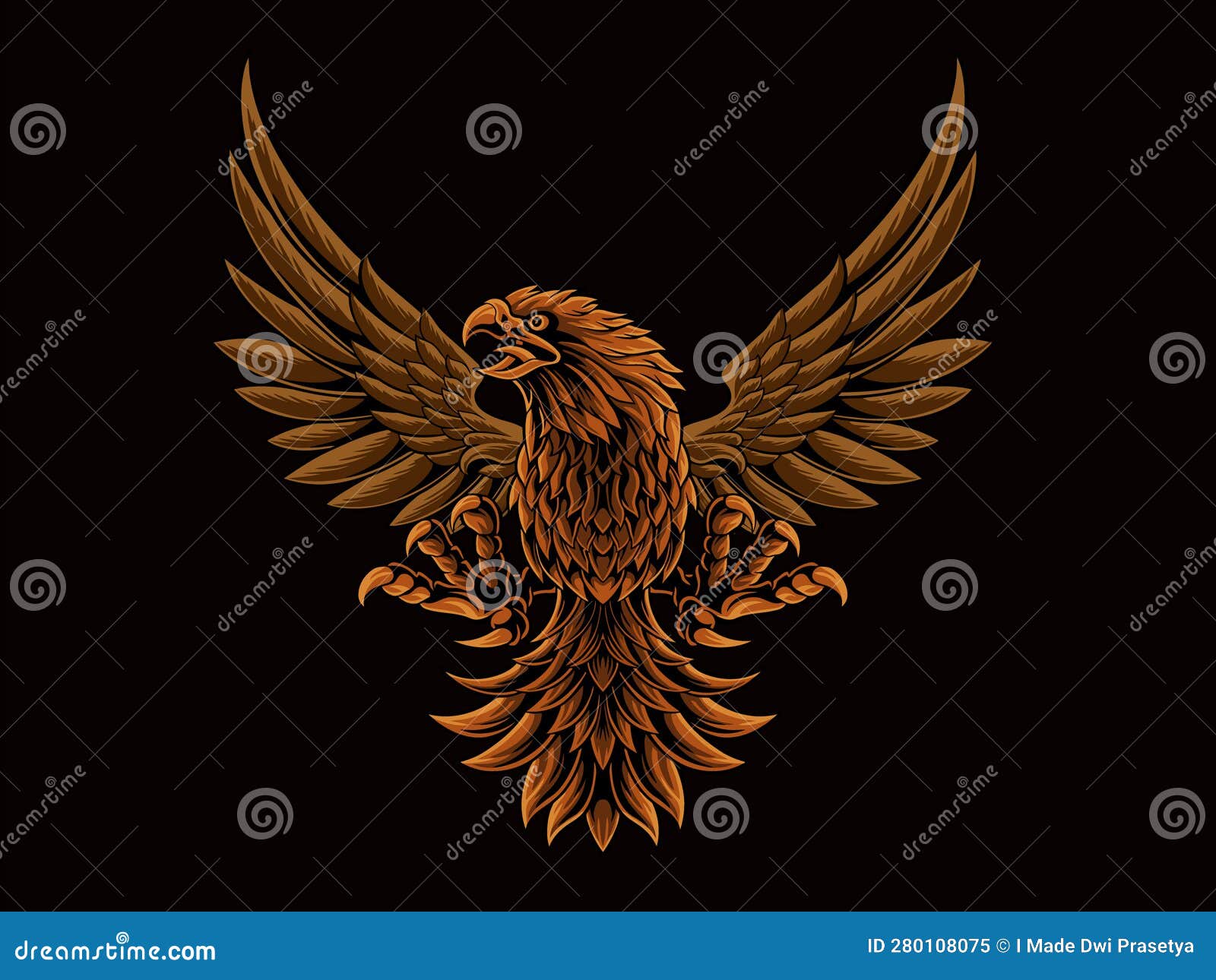 Classic Style Eagle Vector Design Full Color Editable Stock Vector ...