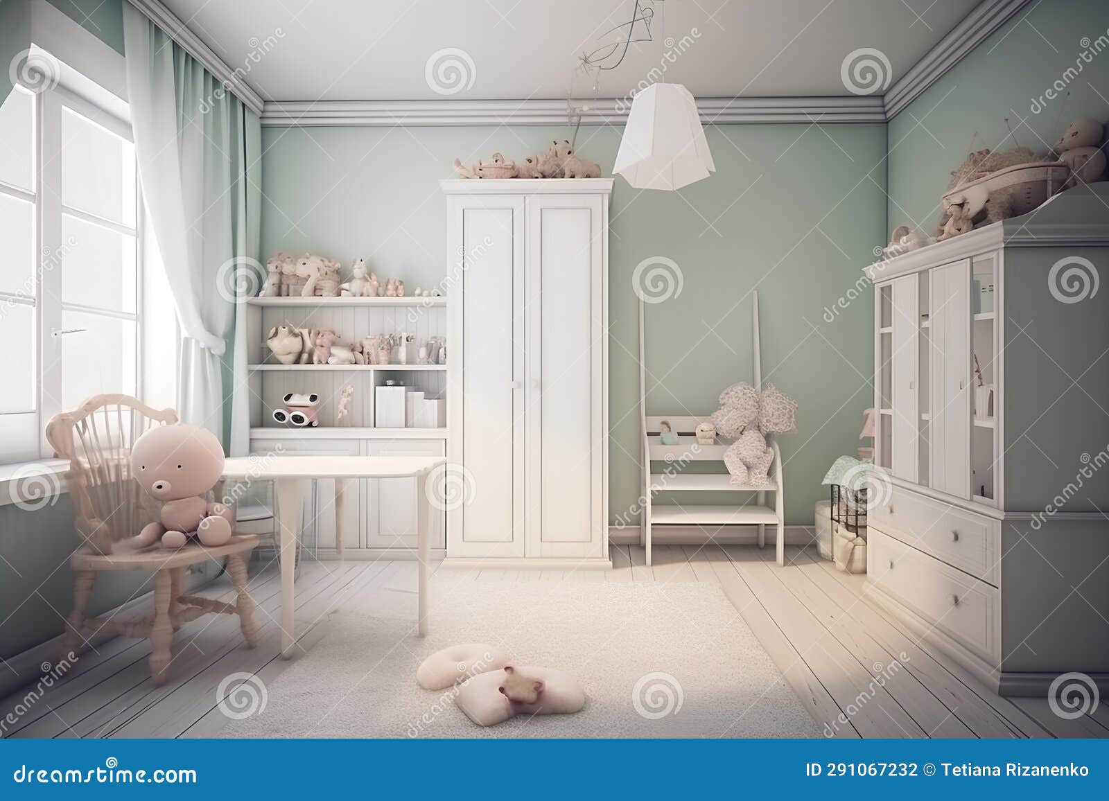 Classic Style Interior of Children Room Stock Illustration ...