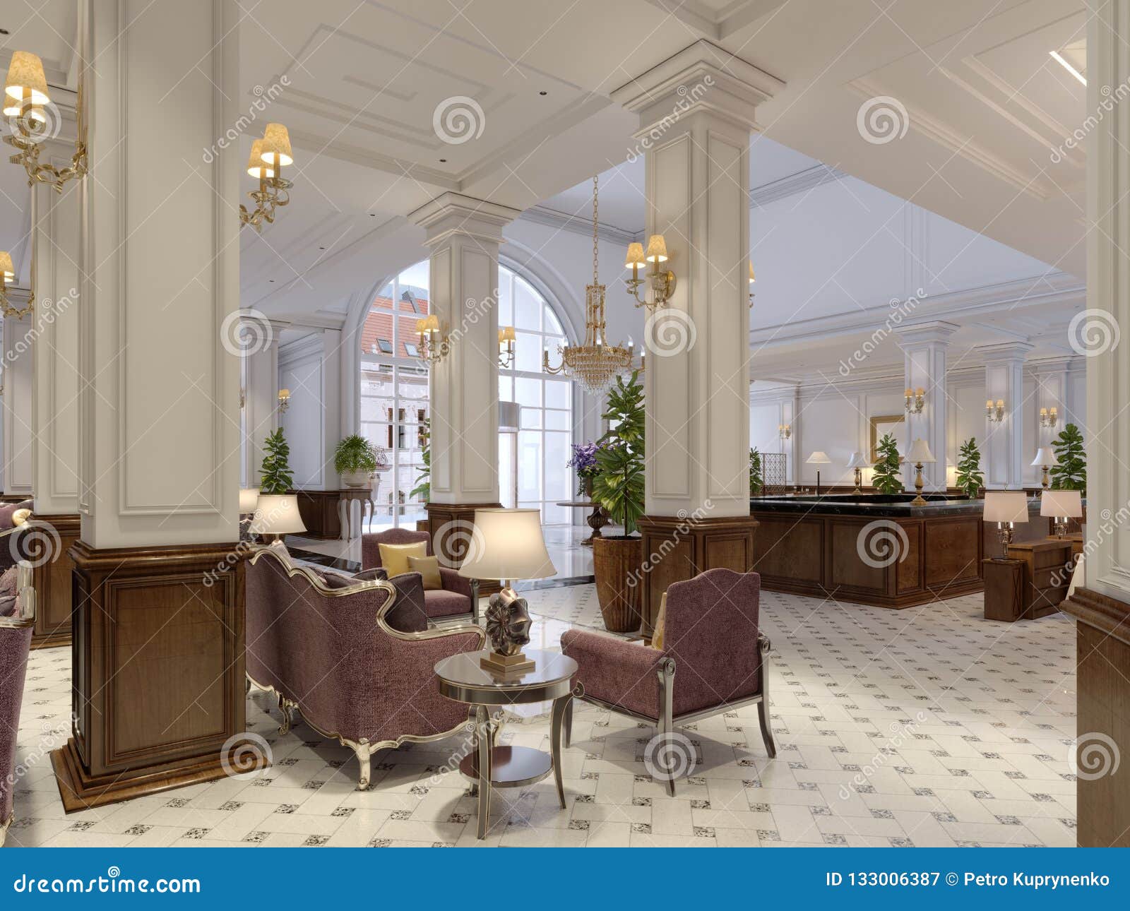 Classic Styled Hotel Lobby Interior Royalty-Free Stock Photography ...