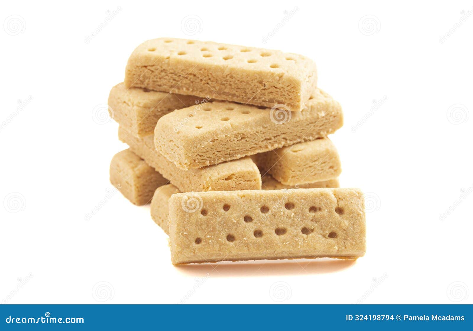 Classic Sweet Rectangular Butter Shortbread Isolated on a White ...