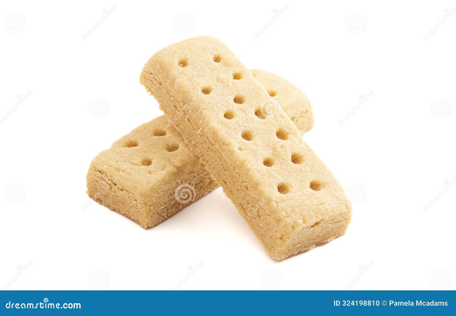 Classic Sweet Rectangular Butter Shortbread Isolated on a White ...