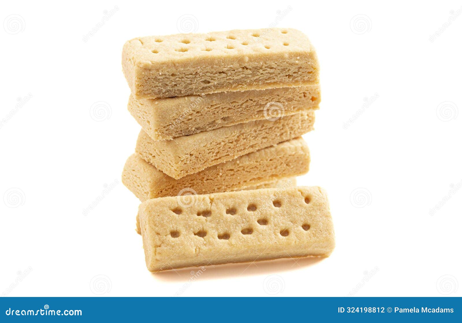 Classic Sweet Rectangular Butter Shortbread Isolated on a White ...