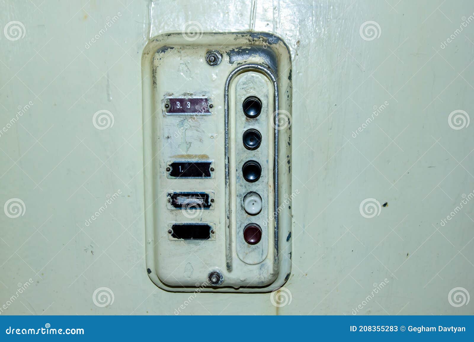 Old Switch, Retro Buttons on the Wall Stock Image - Image of isolated ...