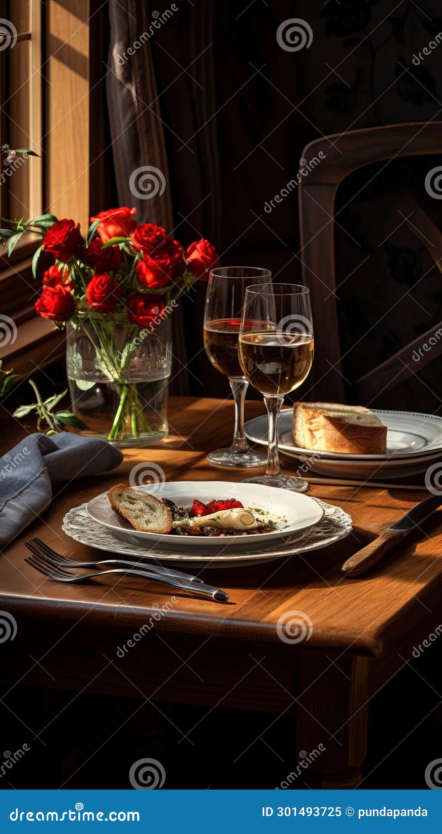 Classic Table Setting in Dark Colors Stock Image - Image of wedding ...