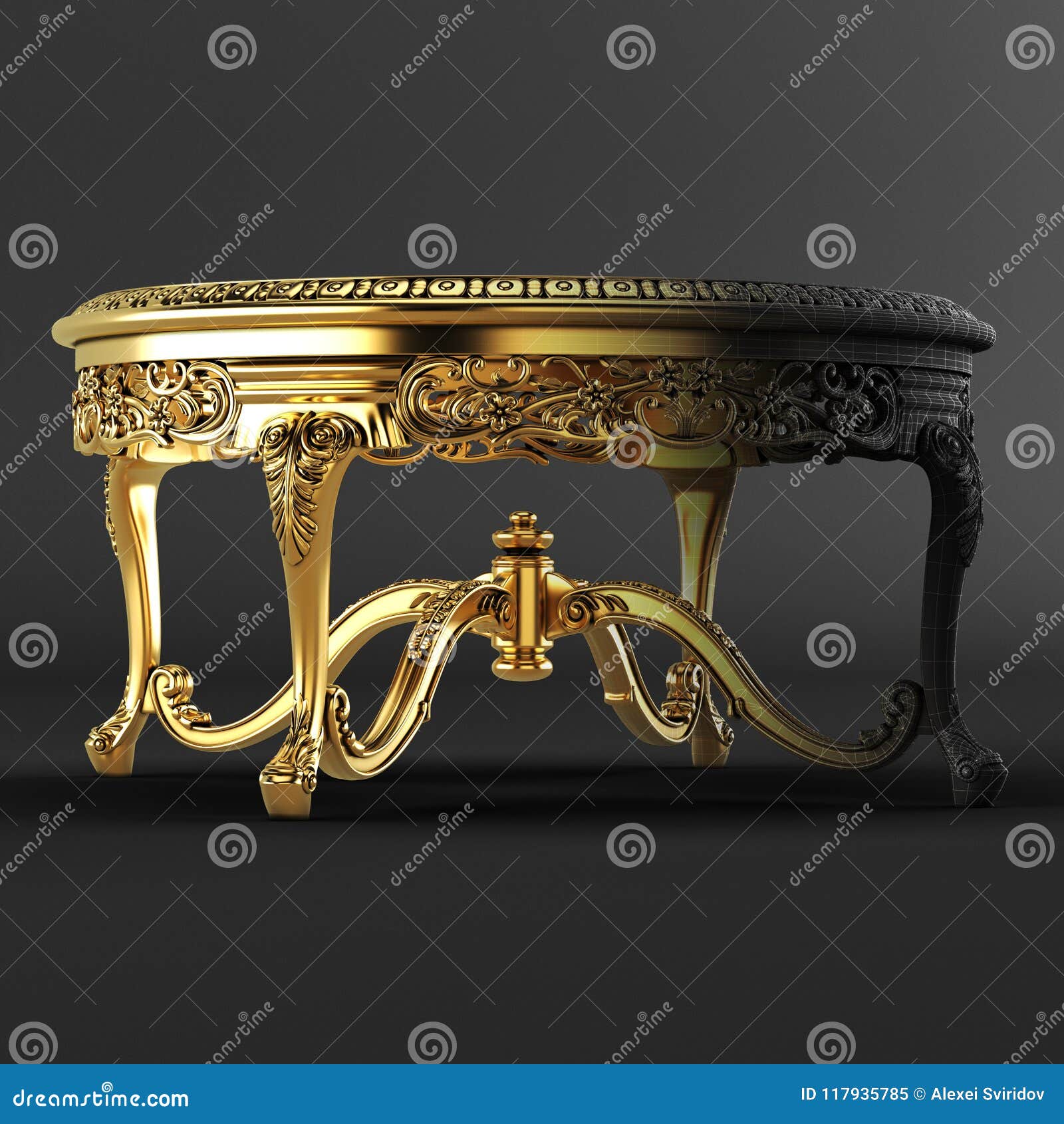 Classic table stock illustration. Illustration of golden - 117935785