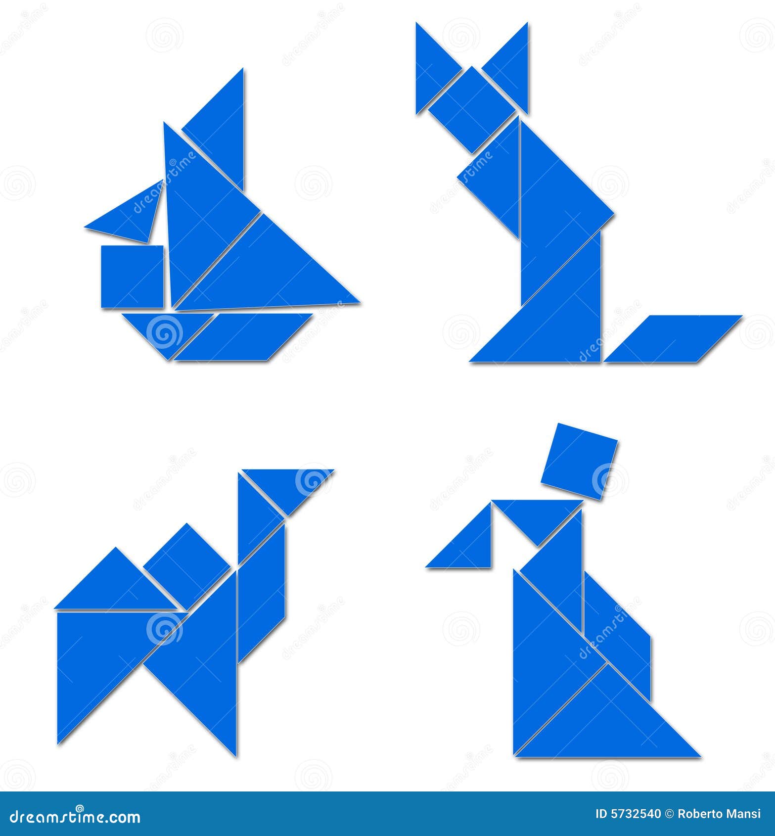 Classic Tangram - Various Comp Stock Illustration - Illustration of ...