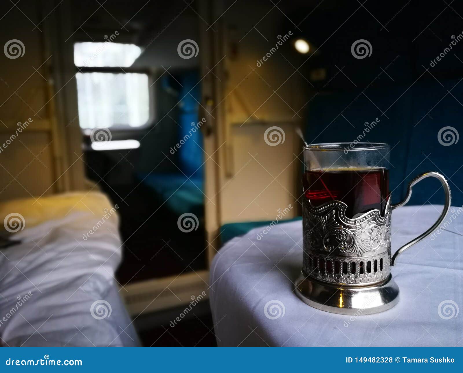 Classic Tea in Russian Train Stock Photo - Image of black, breakfast ...