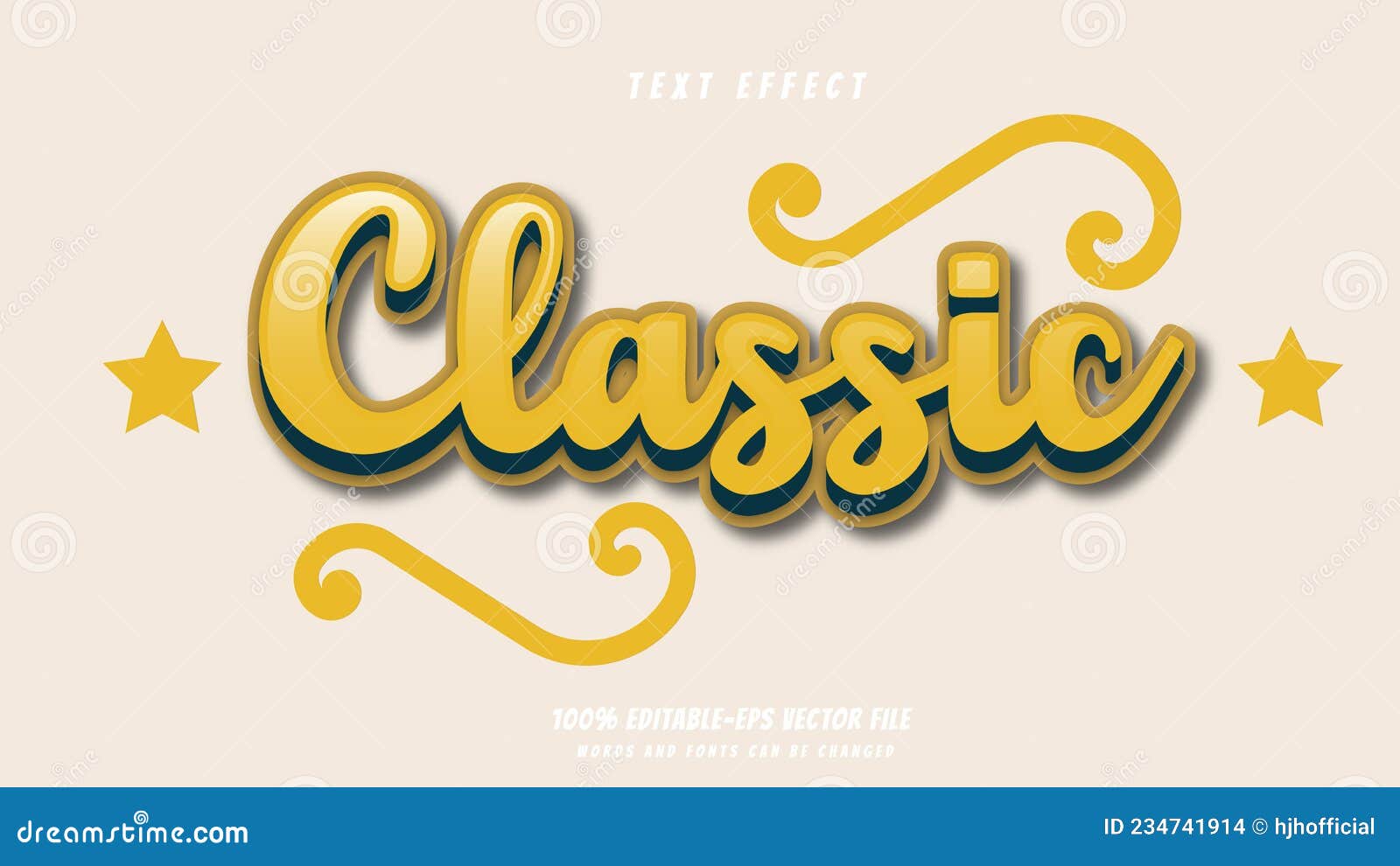Classic Text Effect Design Vector Stock Vector - Illustration of ...