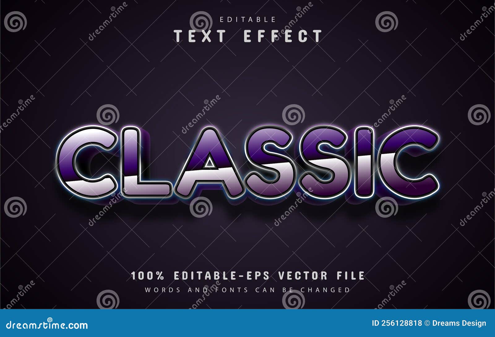 Classic Text Effect Editable Stock Vector - Illustration of typeface ...