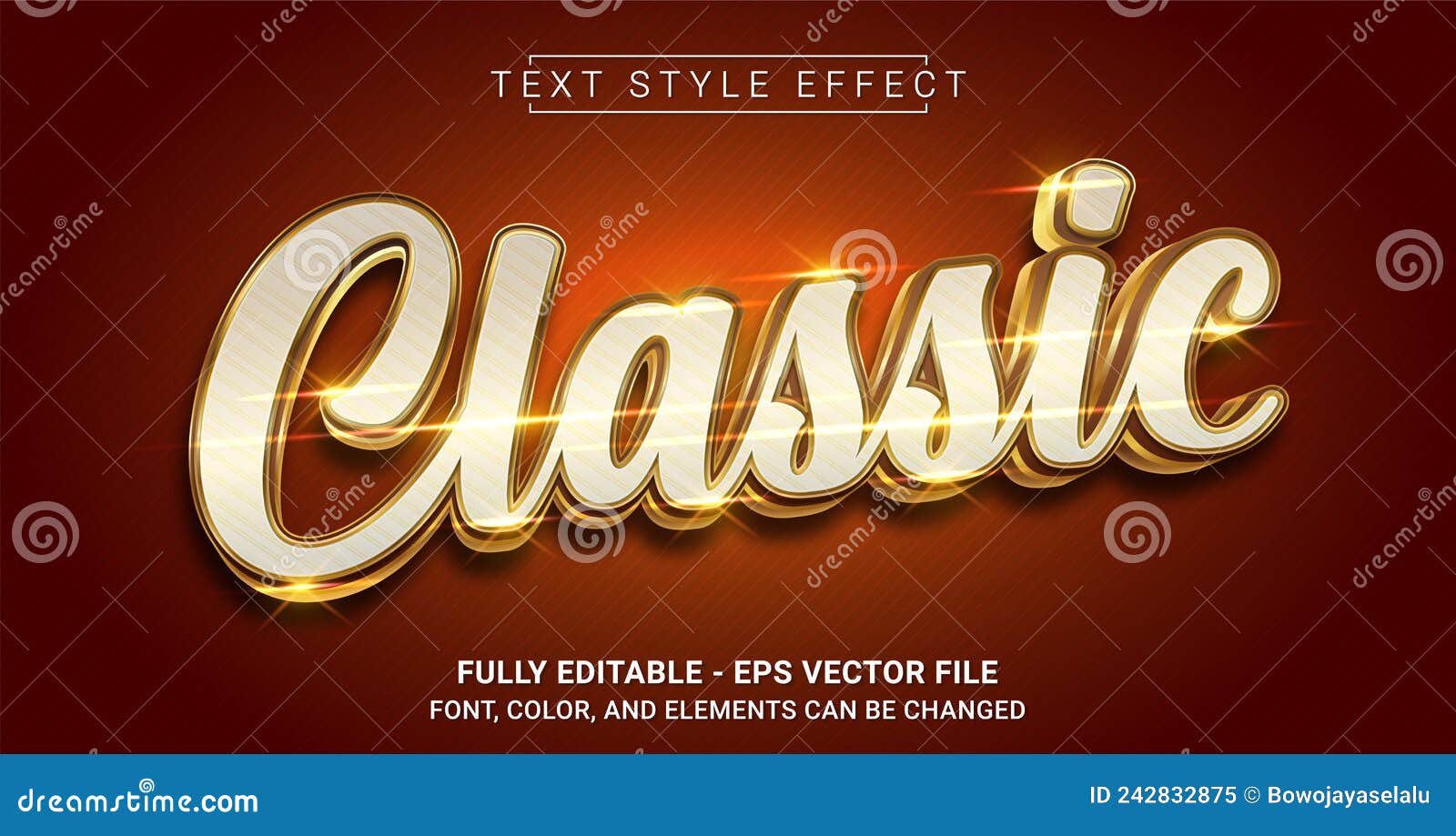 Classic Text Style Effect. Editable Graphic Text Template Stock Vector ...