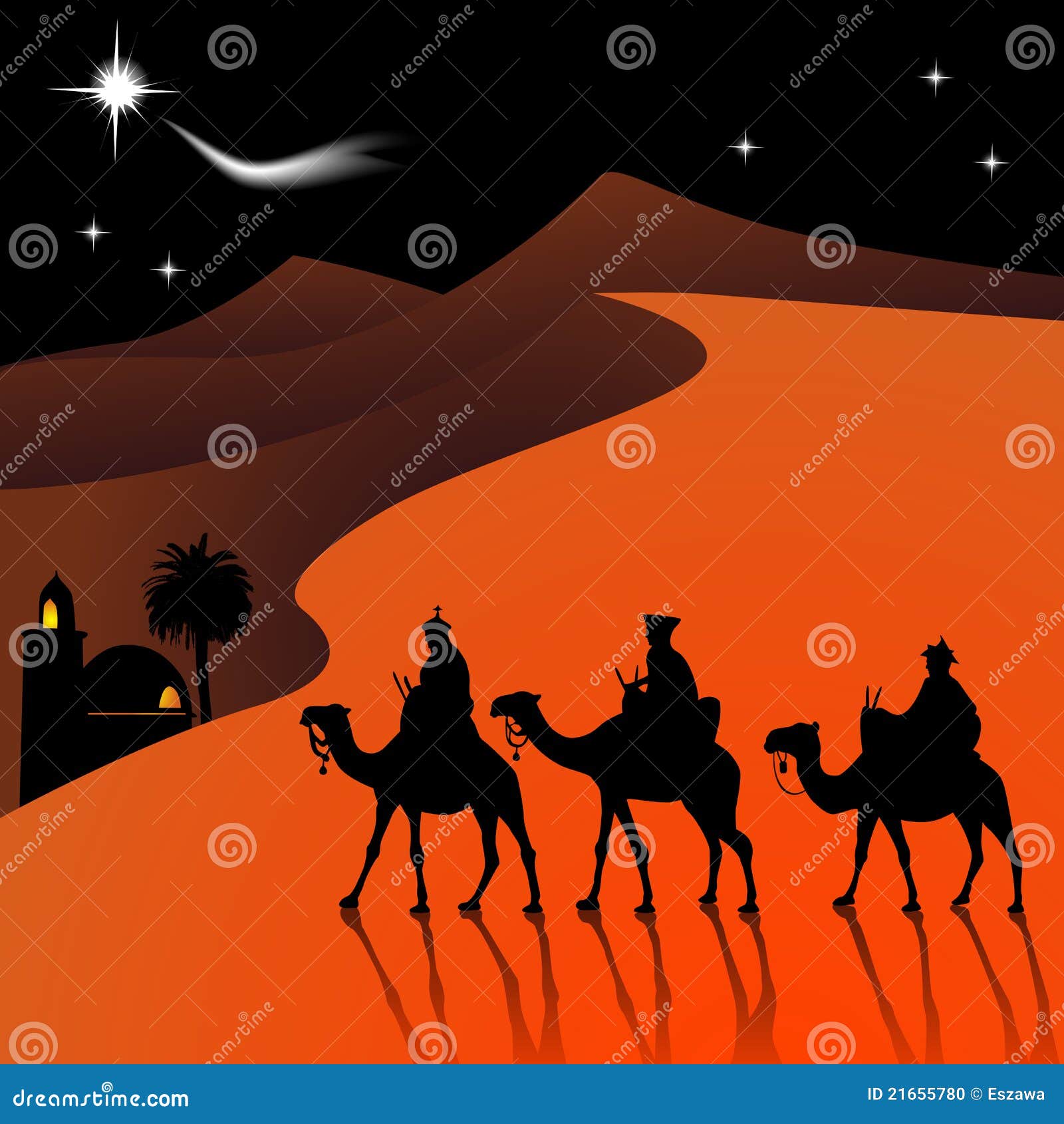 Classic three magi scene stock vector. Illustration of bible - 21655780