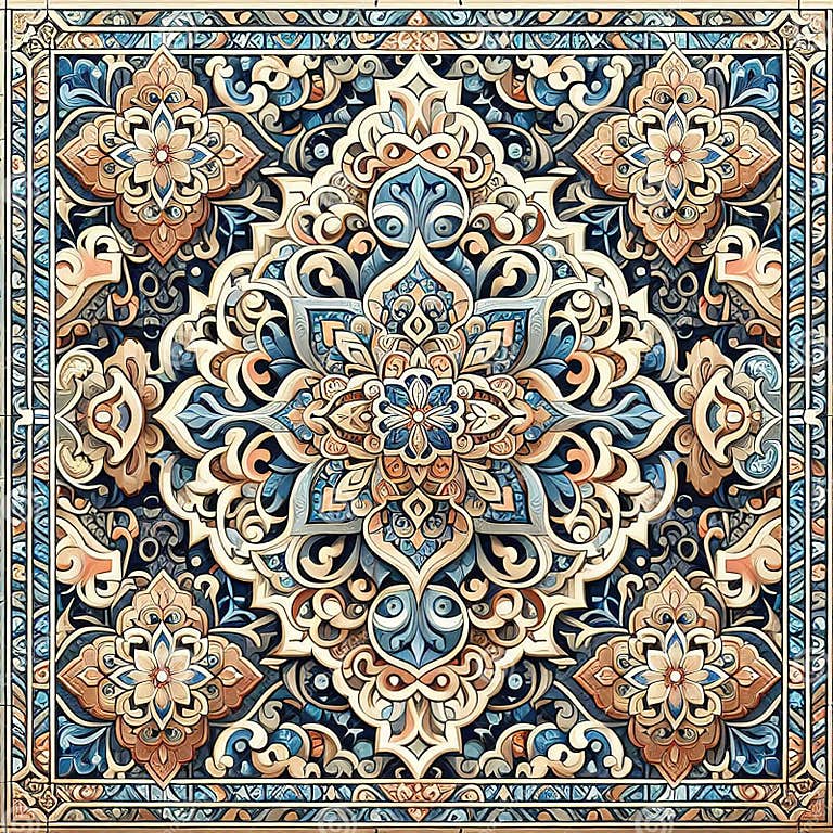 Classic Tile Pattern. Generative AI Stock Photo - Image of symmetric ...