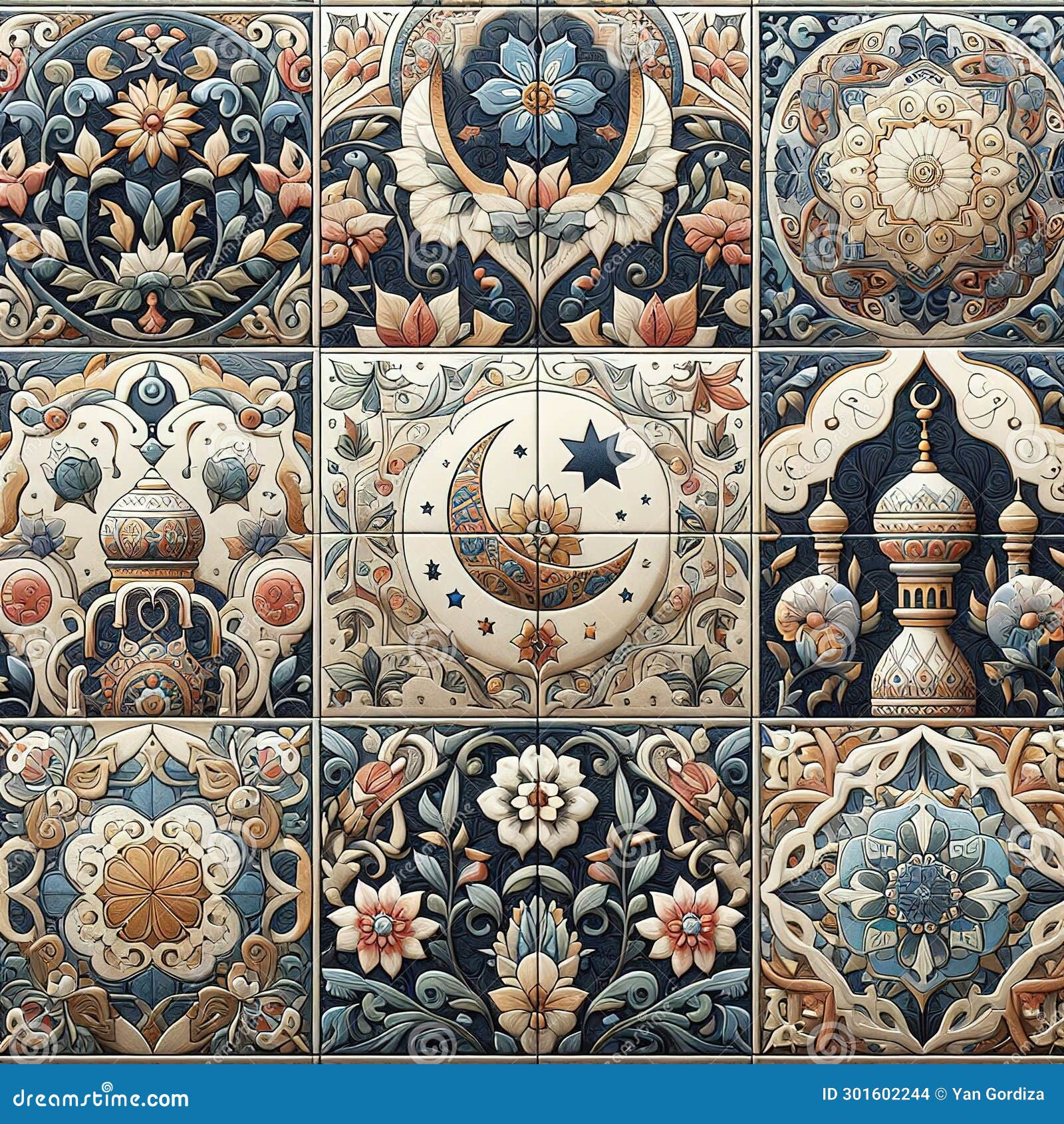 Classic Tile Pattern. Generative AI Stock Photo - Image of illusion ...