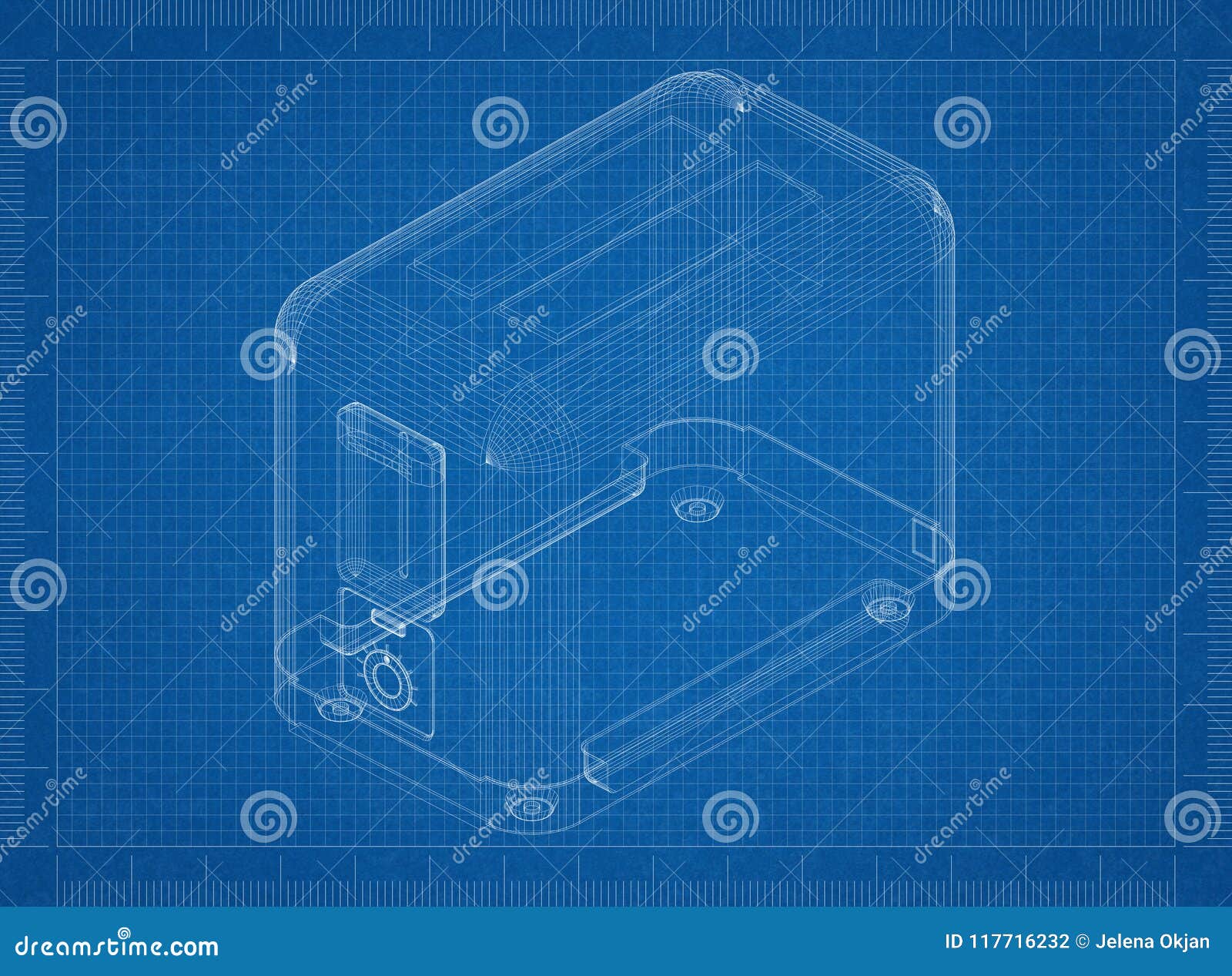 Classic Toaster Architect Blueprint Stock Illustration - Illustration ...