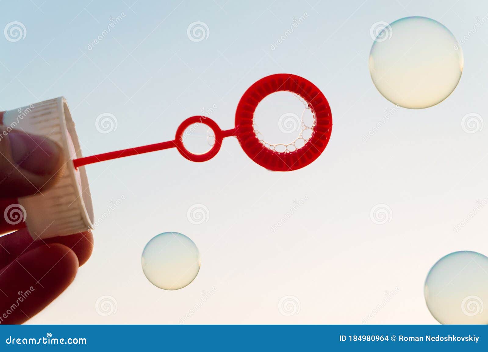 Classic Tool in the Form of a Stick with Rings for Blowing Soap Bubbles ...