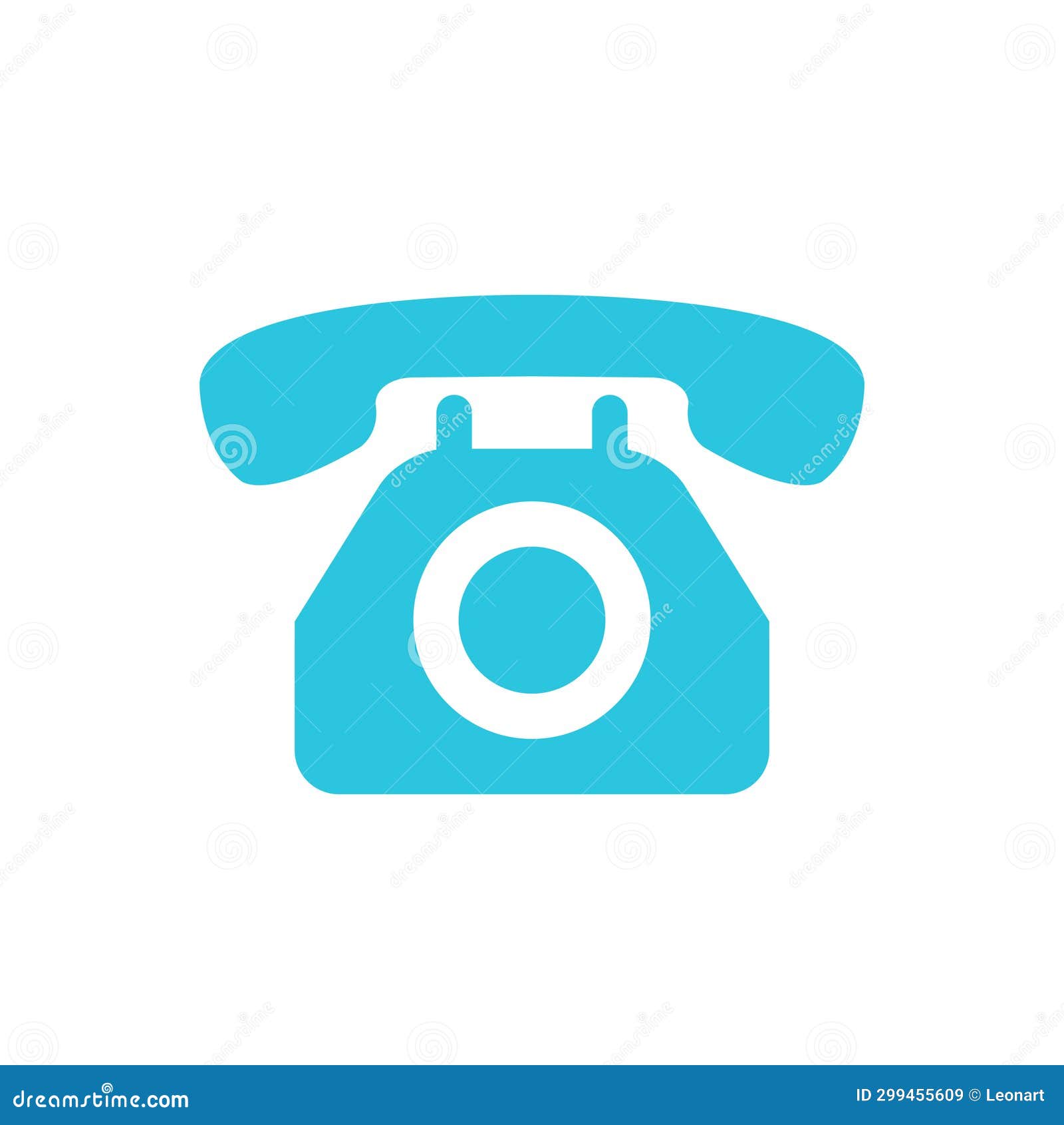 Classic Traditional Typical Telephone, Blue Phone Icon. Stock ...