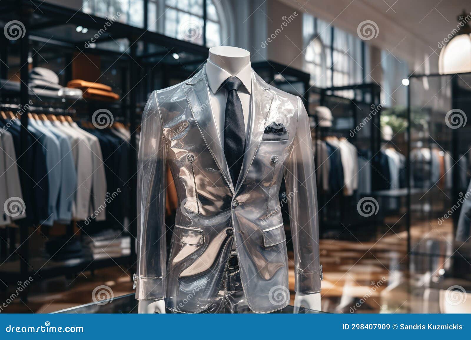 A Classic Transparent Suit in a Clothing Store. Generative AI Stock ...