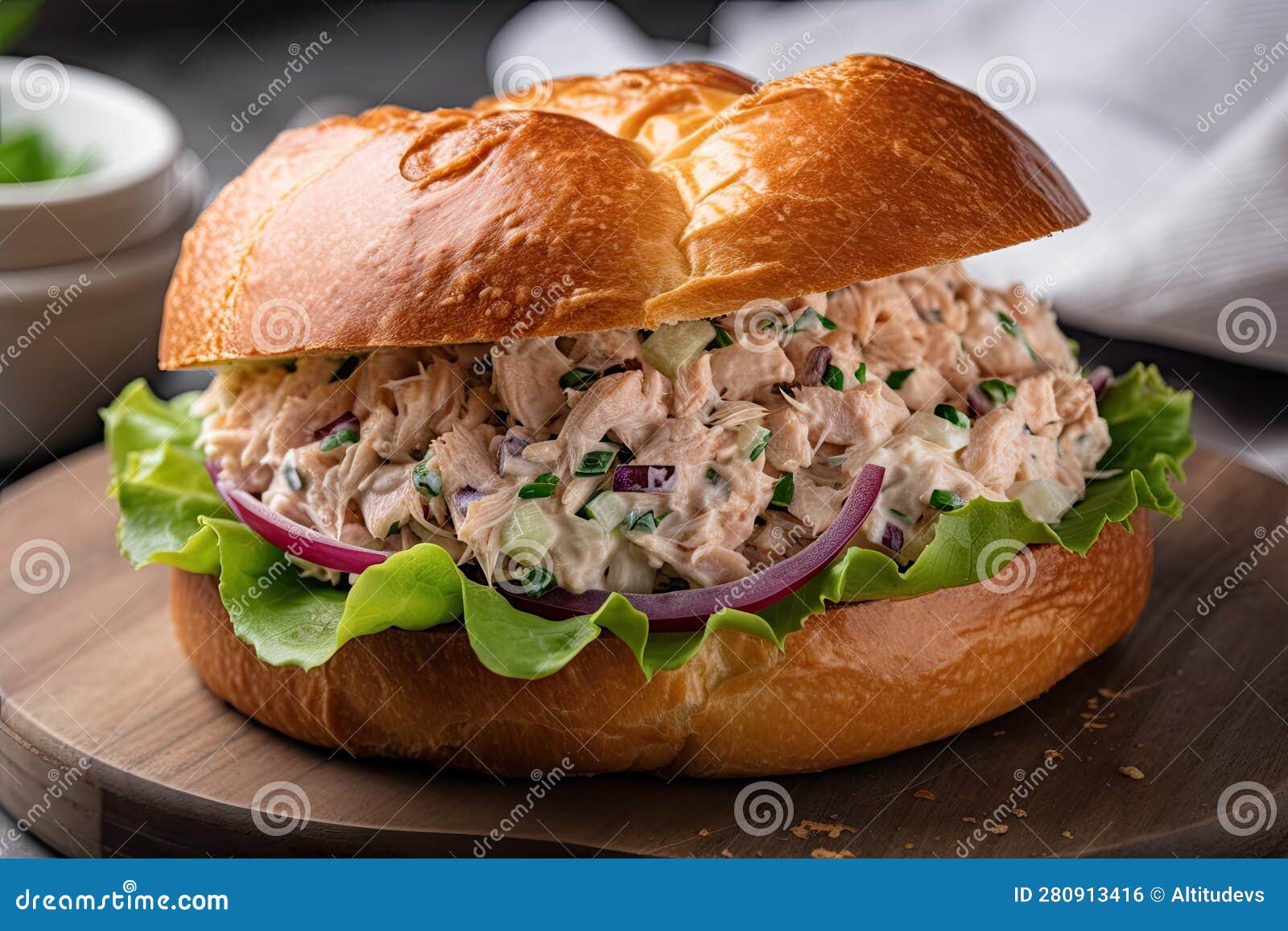 Classic Tuna Salad Sandwich on Crusty Roll Stock Photo - Image of ...