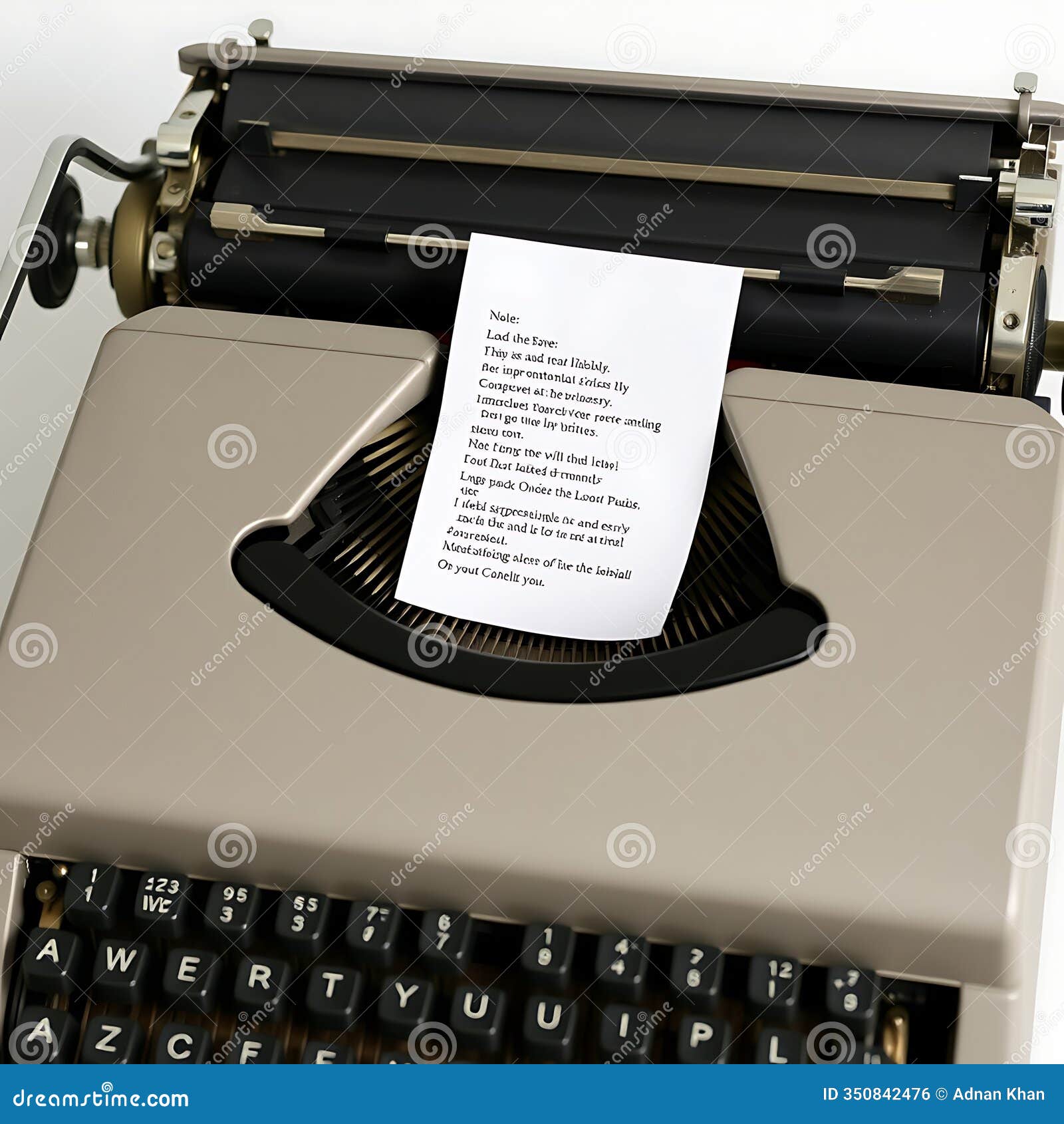 A Classic Typewriter with a Partially Written Letter Sticking Out of it ...
