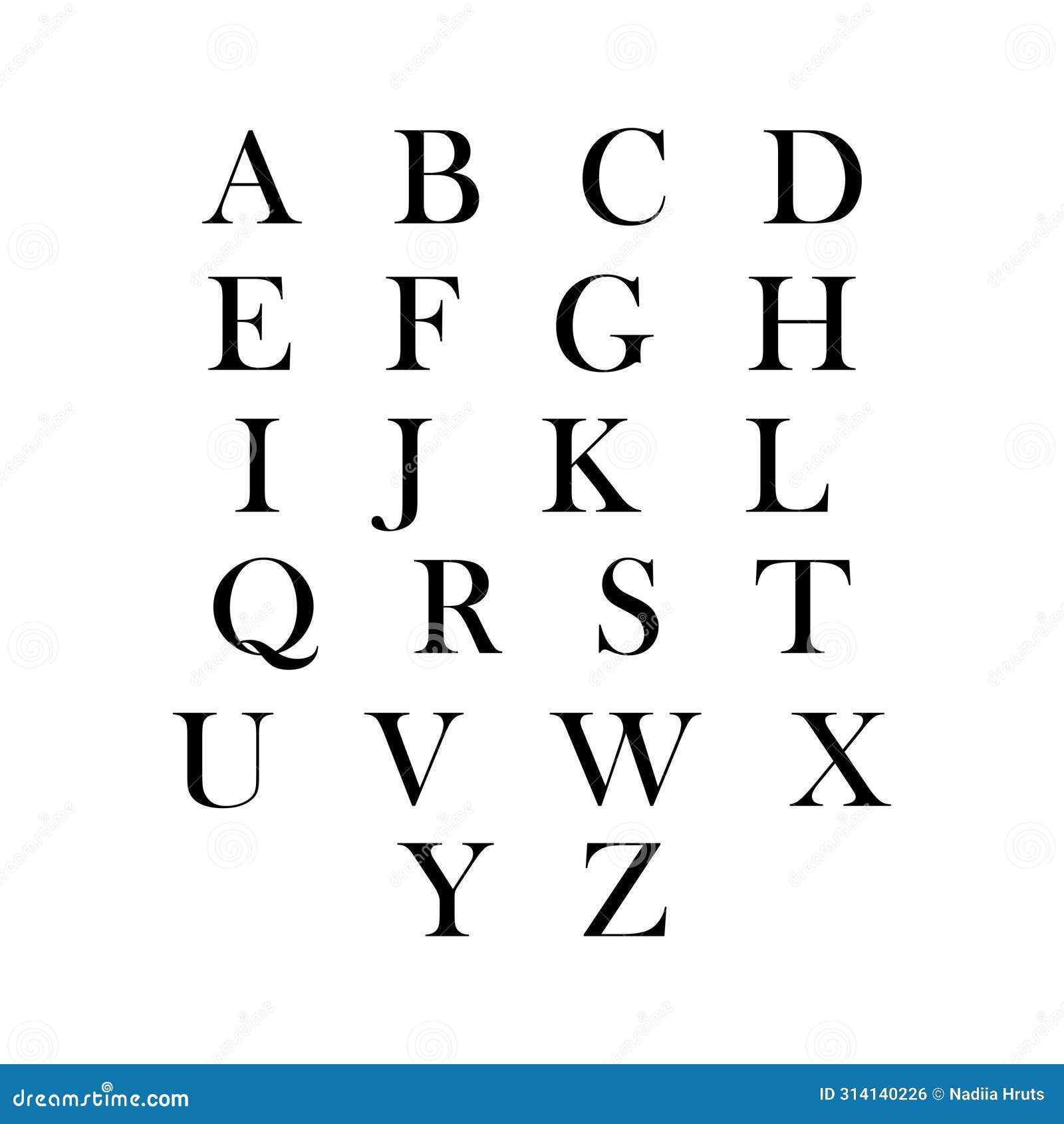 Classic Typography Elegant. Alphabet and Numbering Uppercase Stock ...