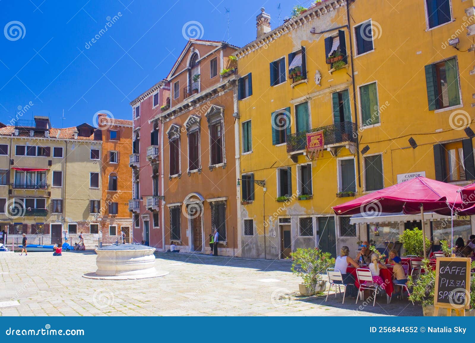 Classic Venice Square (campo) with Typical Buildings in Venice, Italy ...